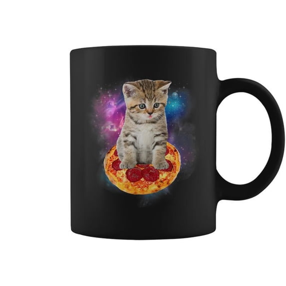 Galaxy Cat In Space Cat Riding Pizza And Taco Lover Coffee M - Walmart.com