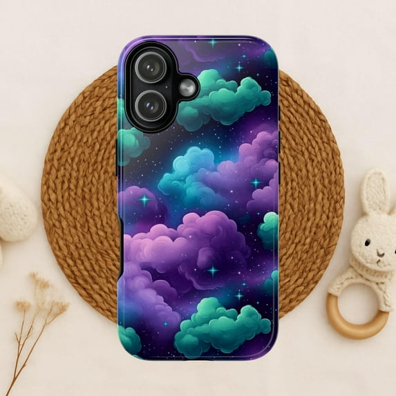 Galaxy Cloud Aesthetic Tough Phone Case with iPhone 17 to 11 Pro Max ...