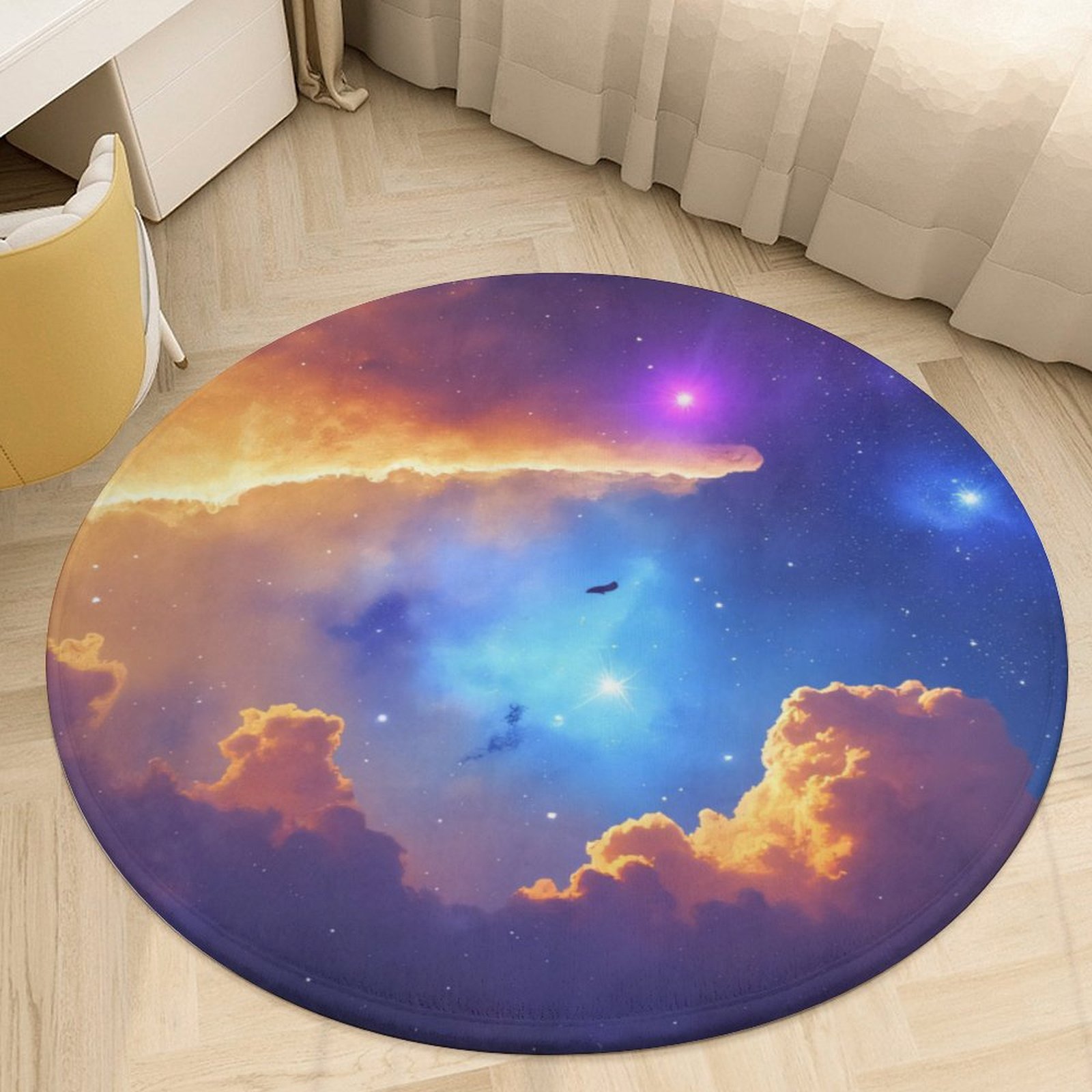 Galaxy Clouds Dream Round Area Rugs for Bedroom Living Room, 6FT Soft ...