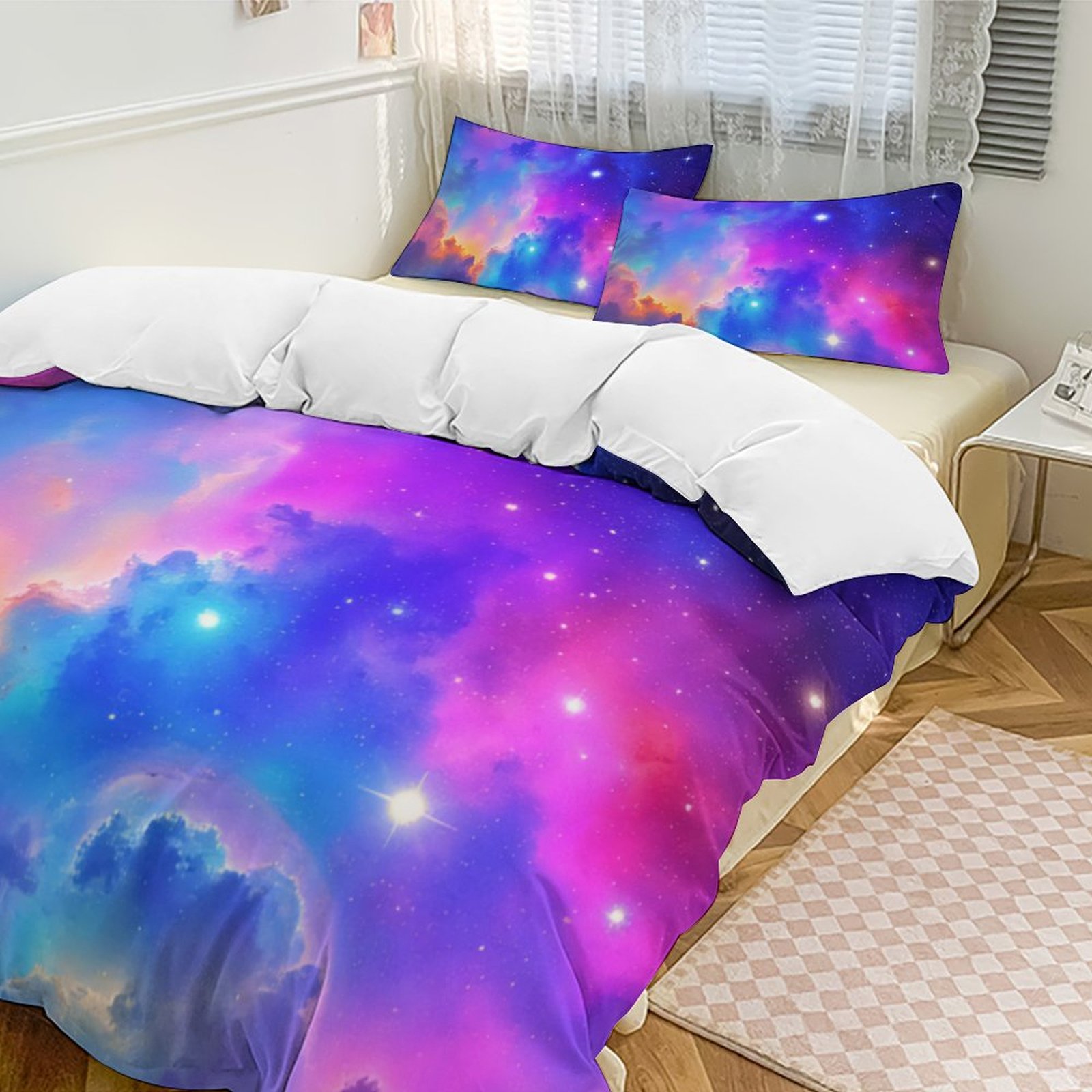 Galaxy Clouds Dreamy Sky Duvet Cover Set Bedding Set Polyester Quilt ...