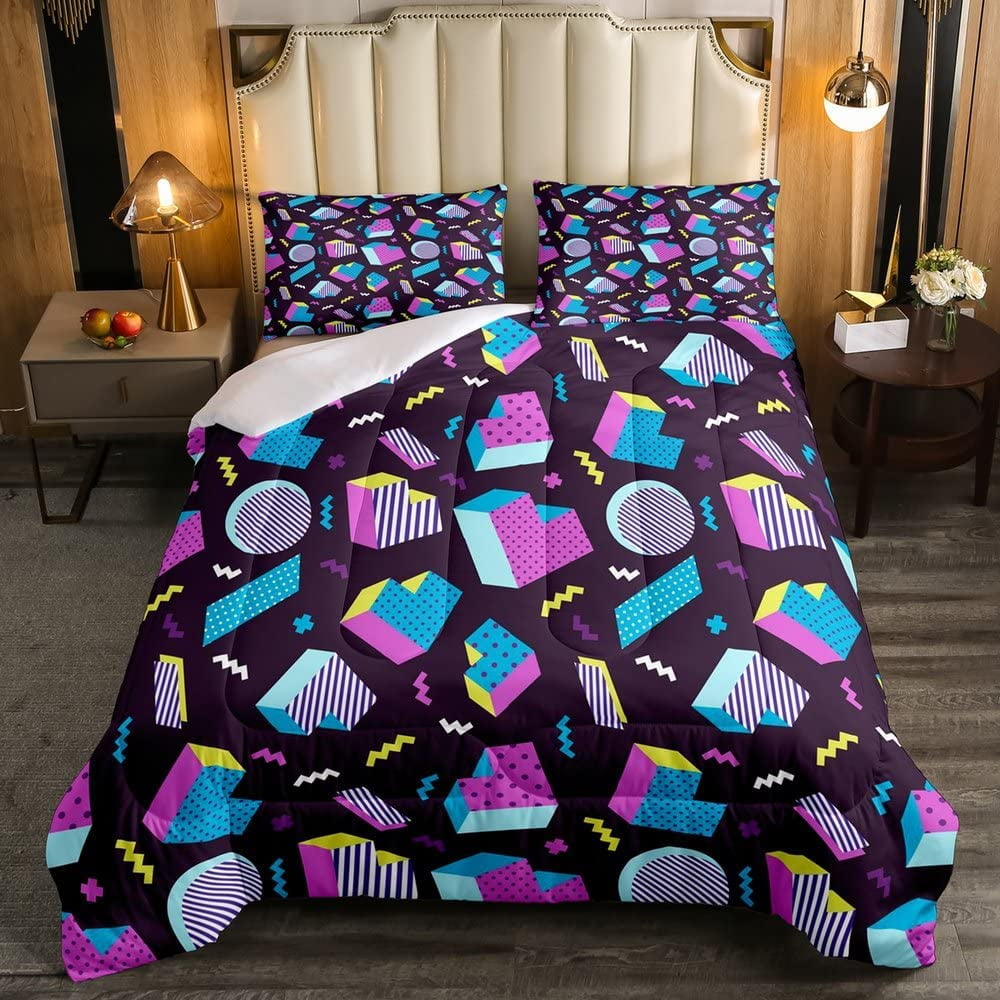 Galaxy Comforter Set Size Blue Purple Starry Sky Quilted Duvet Vintage ...