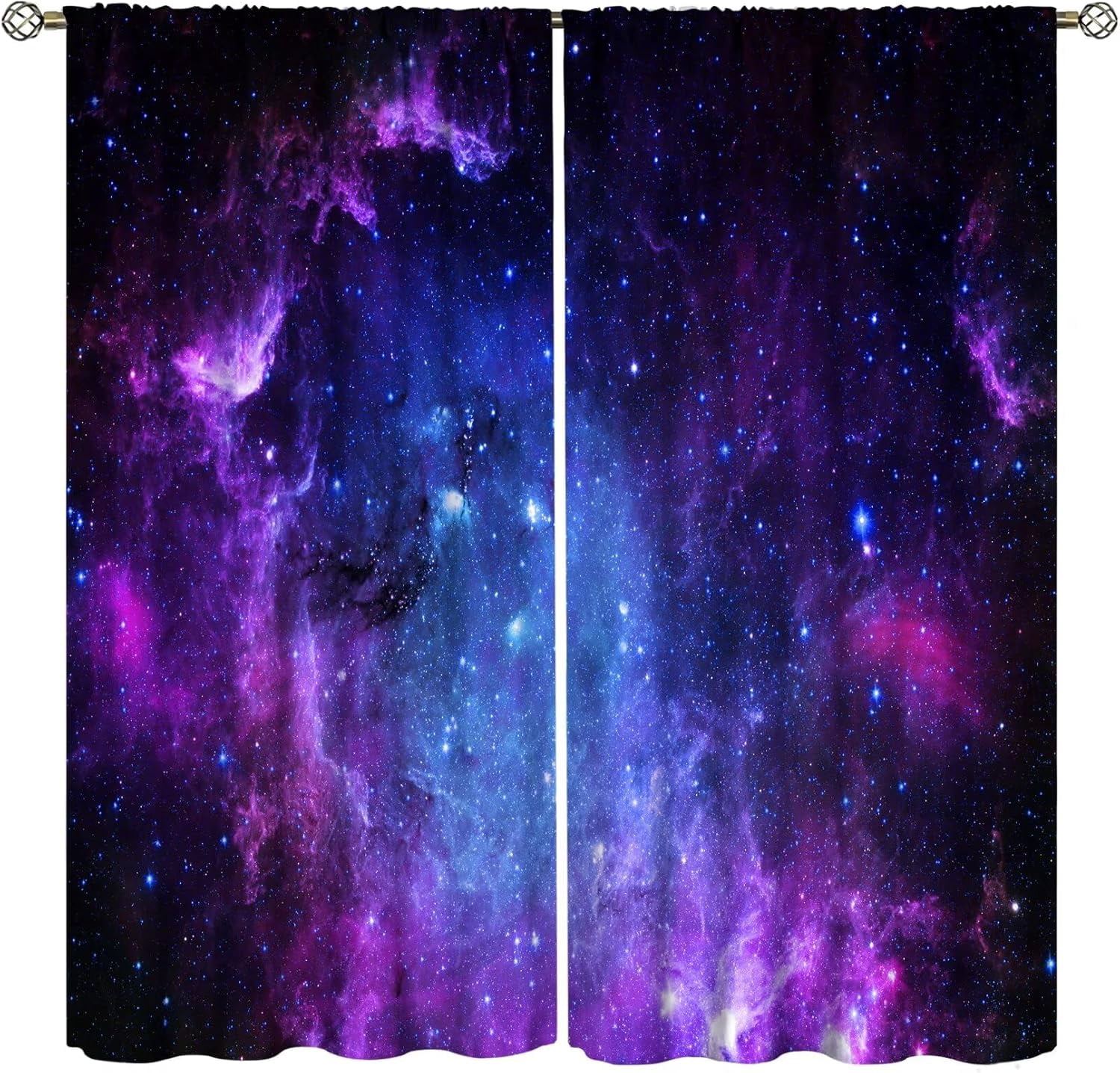 Galaxy Curtains Space Nebula Universe Outer Space Starry Stars Print ...