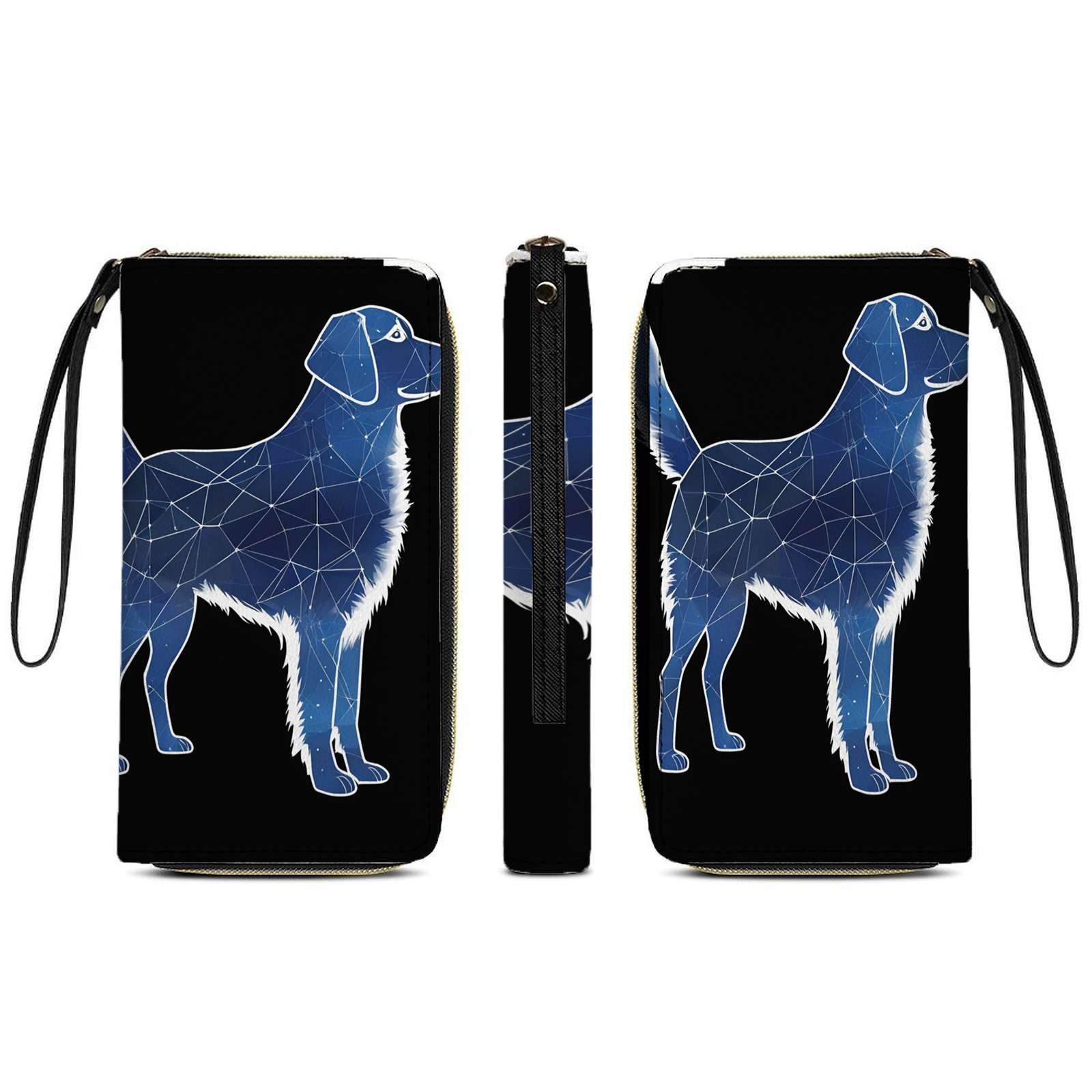 Galaxy Dog Constellation Art Long Wallets For Women PU Leather Purse ...