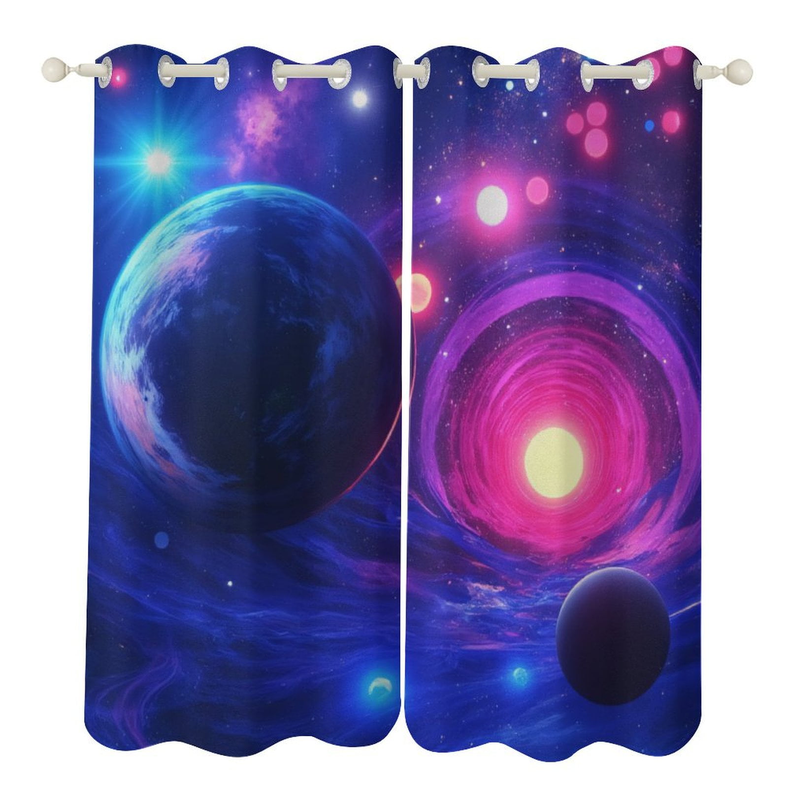 Galaxy Dream Vortex 2 Panels Curtains for Bedroom Living Room Drapes ...