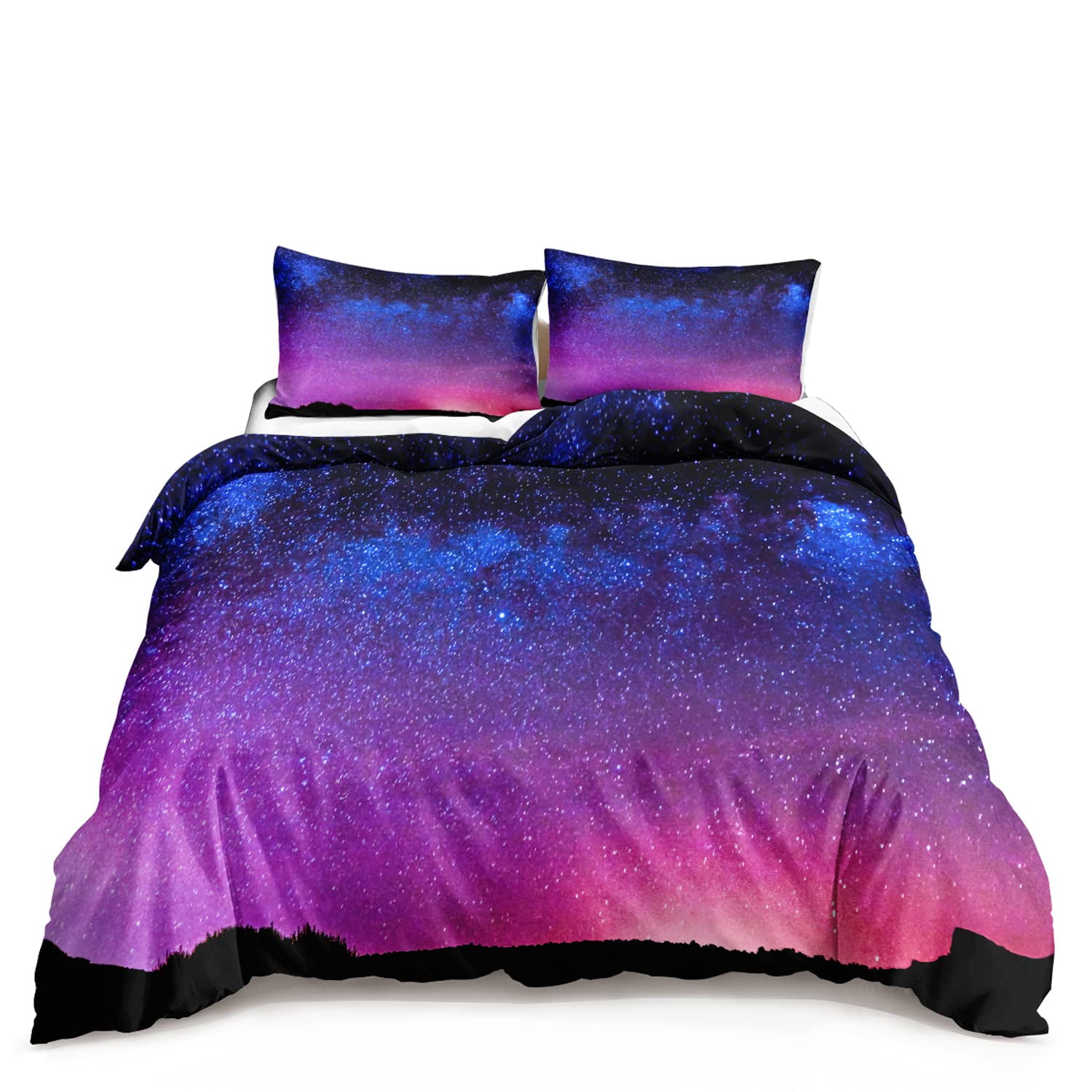 Galaxy Duvet Cover Colorful Starry Bedding Set Outer Space Comforter ...