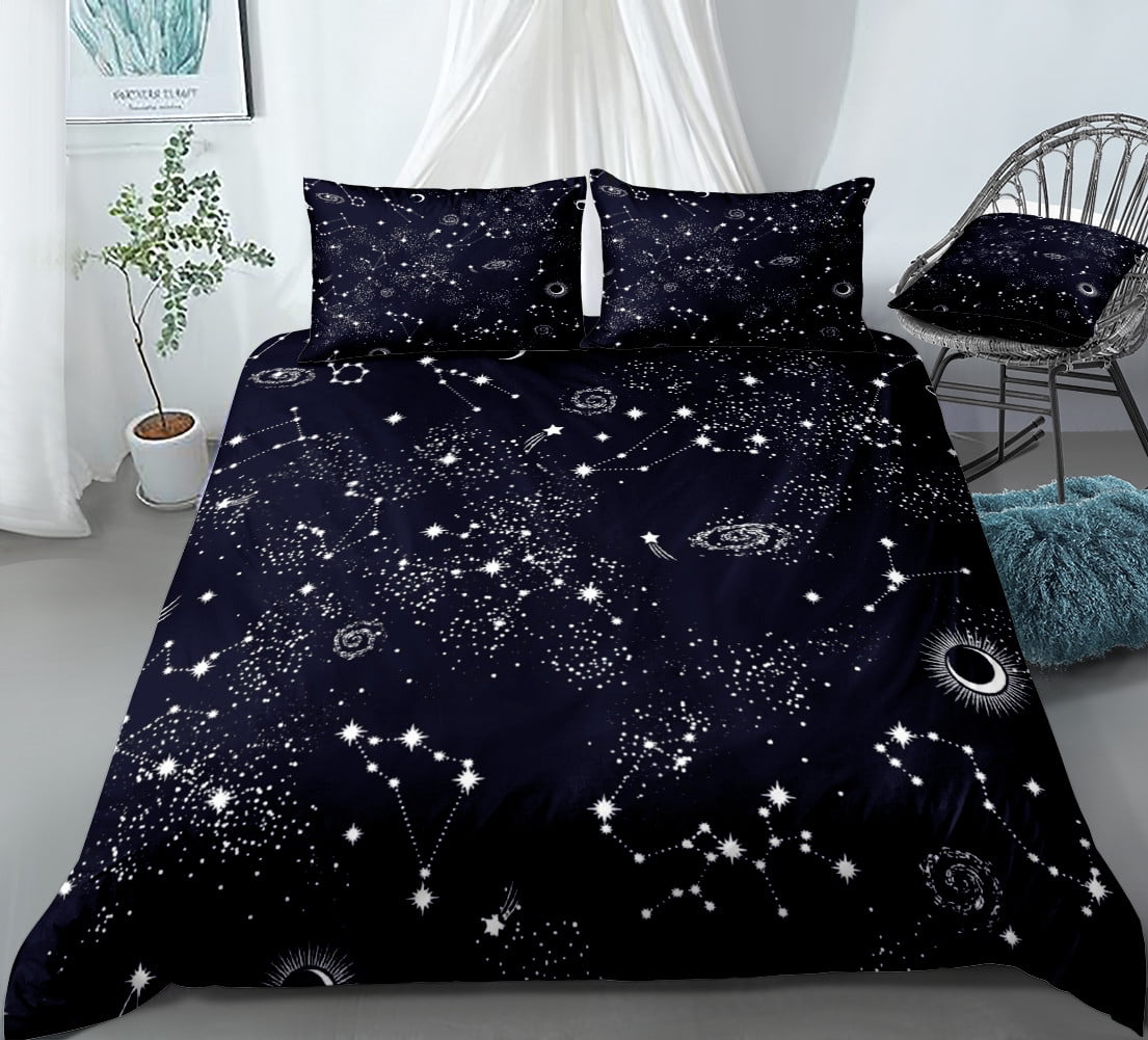 Galaxy Duvet Cover Colorful Starry Bedding Set Outer Space Comforter ...