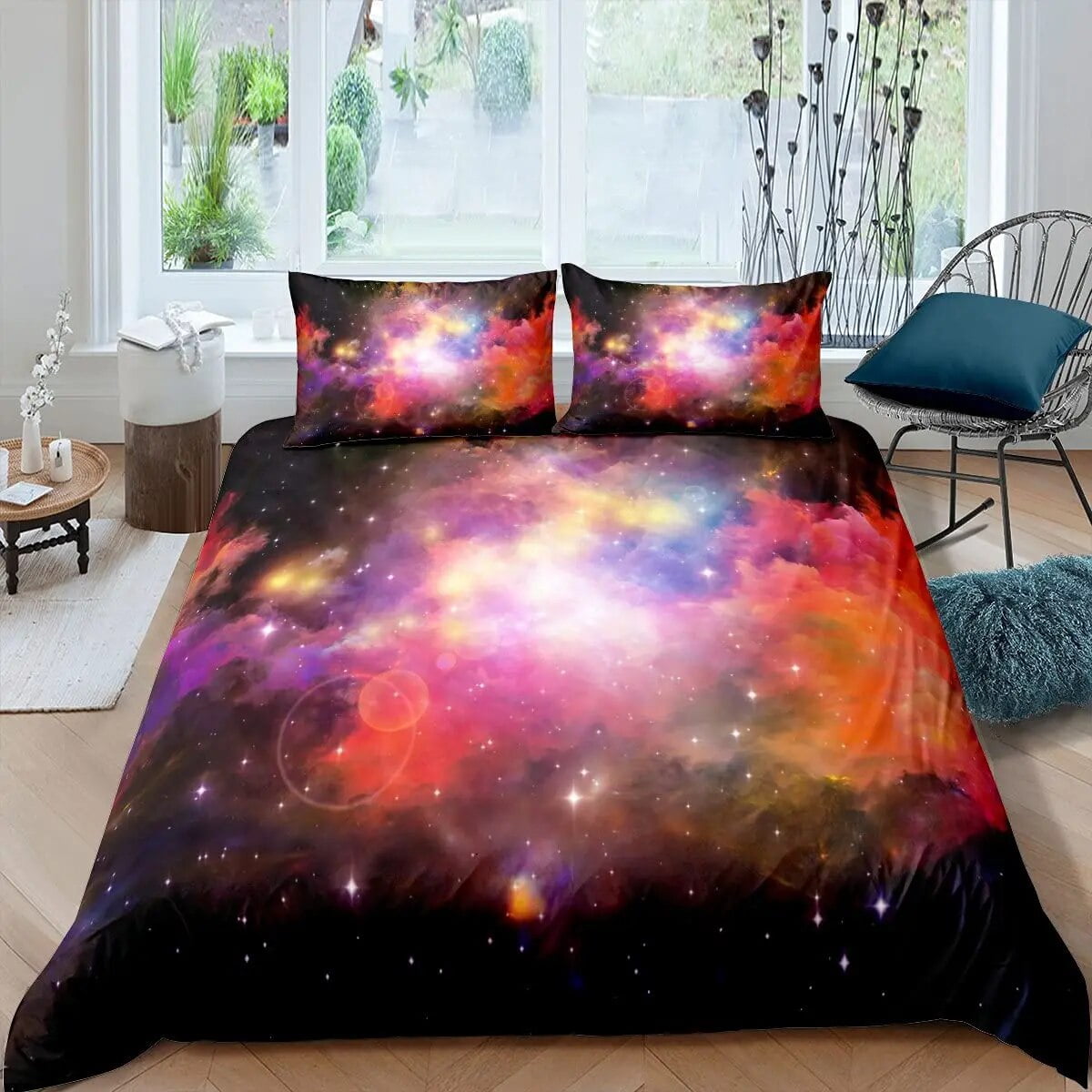 Galaxy Duvet Cover Set 3D Printed Space Themed Bedding Set Kid Boy ...
