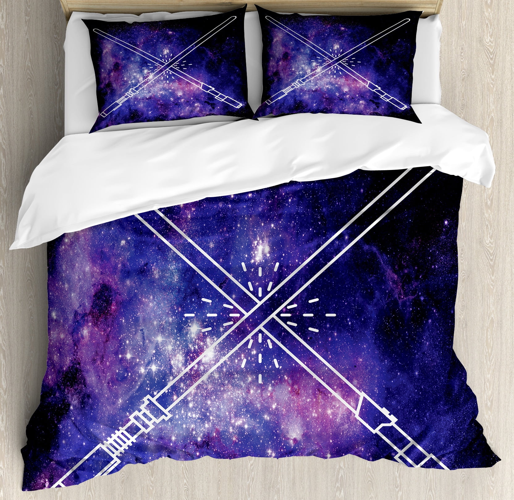 Galaxy Duvet Cover Set, Futuristic Starry Sky Galaxy Illustraiton ...