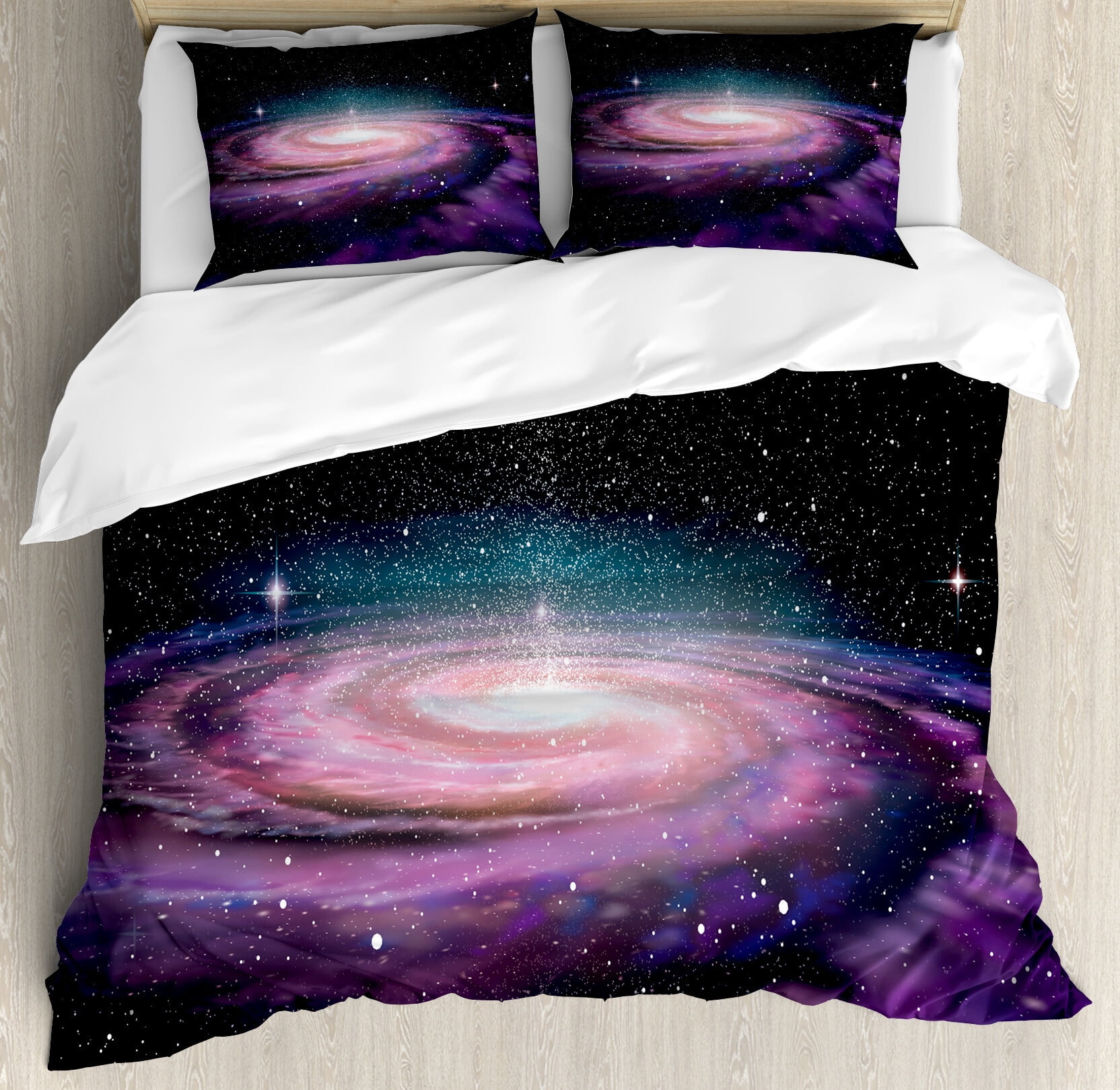 Galaxy Duvet Cover Set, Spiral Galaxy in Outer Space Andromeda Nebula ...
