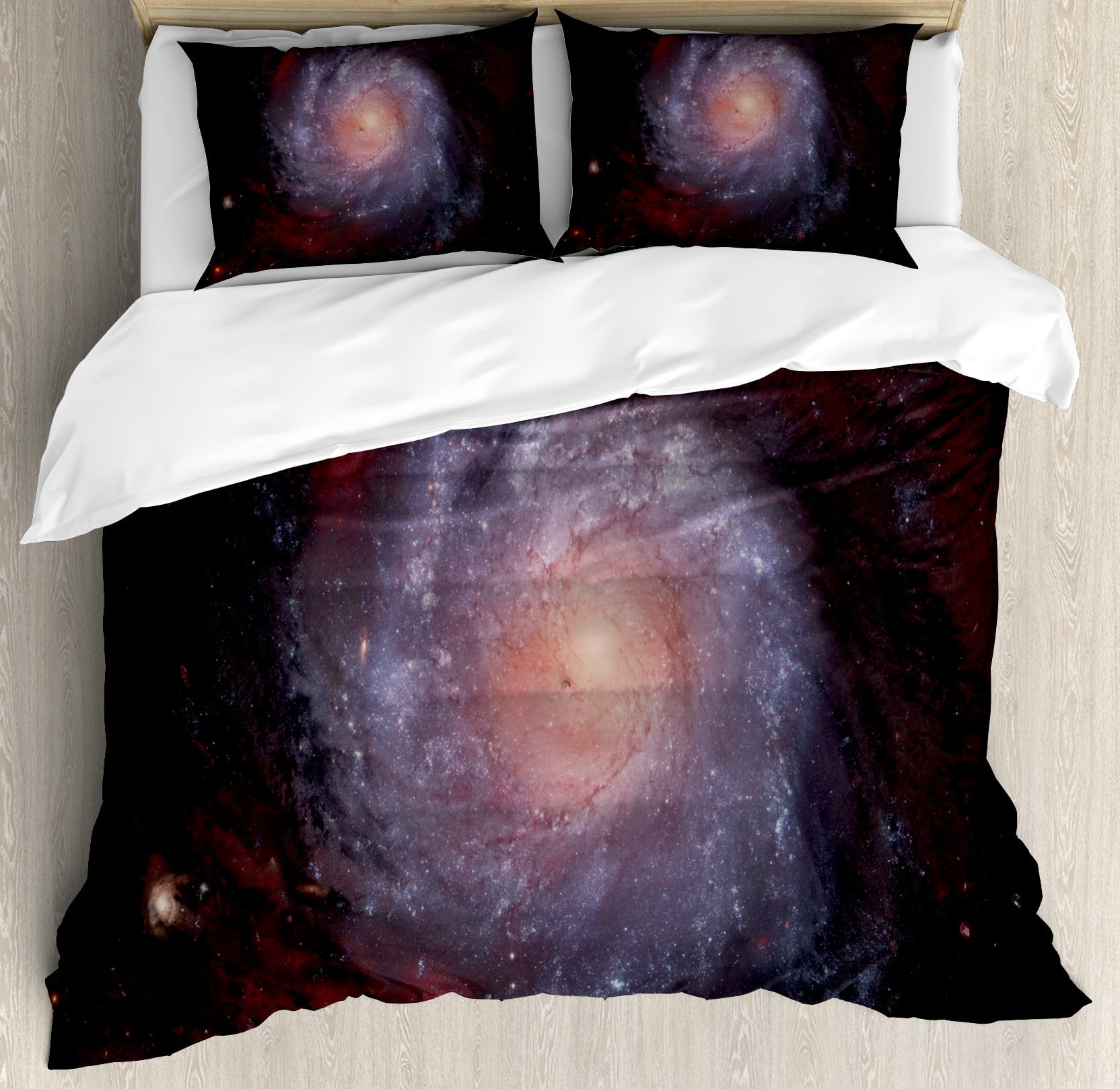 Galaxy Duvet Cover Set, Spiral Nebula Print Outer Space Theme Far ...