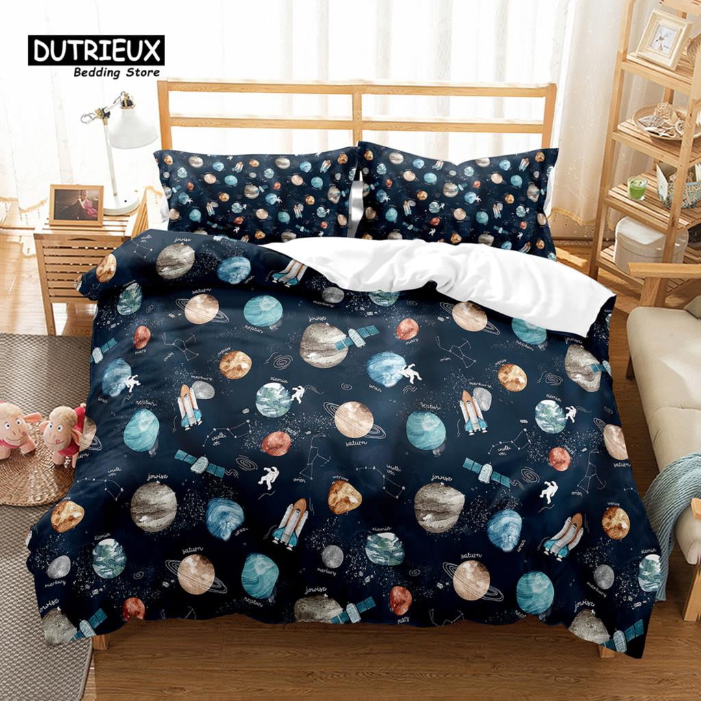 Galaxy Duvet Cover Set Starry Sky Comforter Cover Universer Outer Space ...