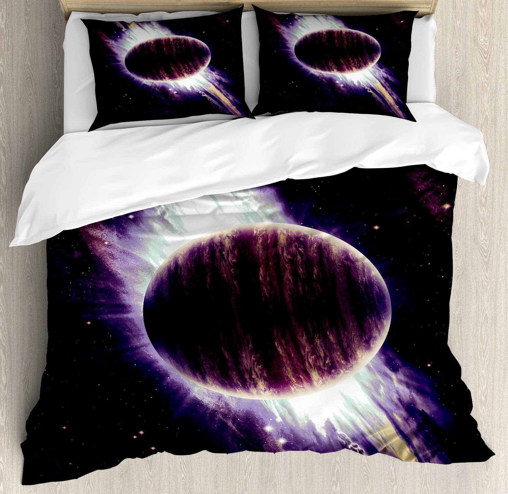Galaxy Duvet Cover Set, Trippy Planet in Cosmos Mystic Spiral in ...