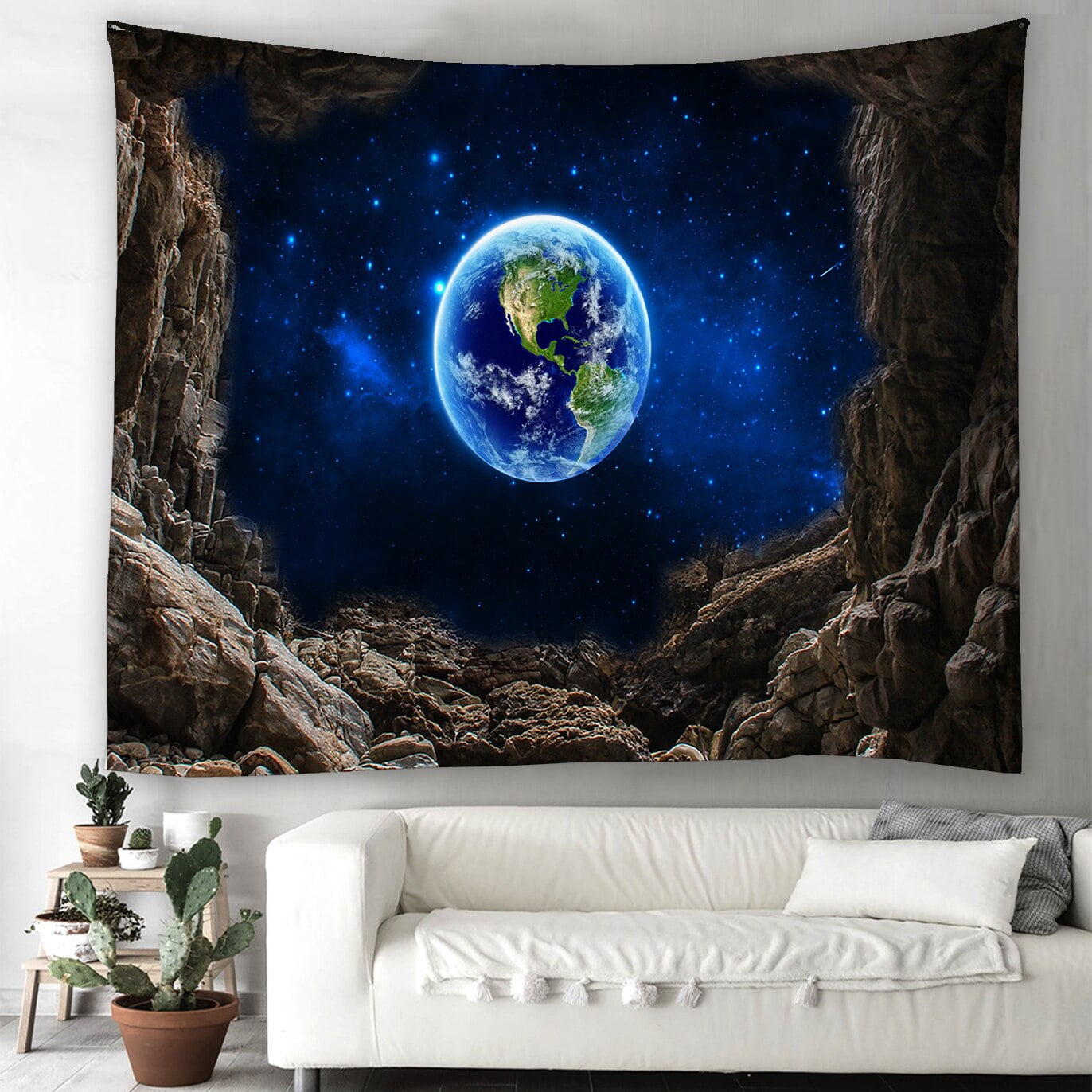Galaxy Earth Tapestry Wall Hanging Forest Tree Landscape Hippie ...