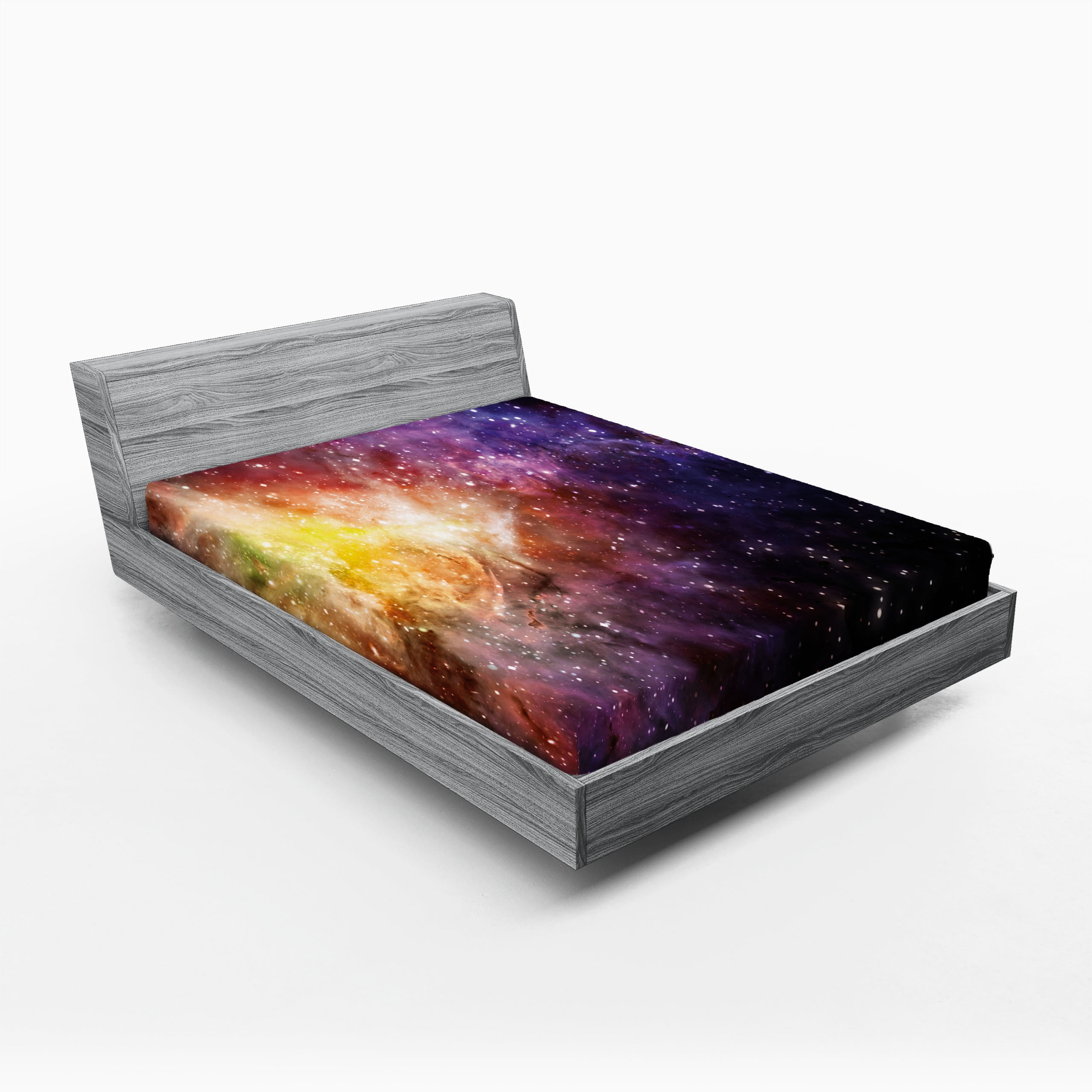 Galaxy Fitted Sheet, Nebula Gas Cloud Image Vivid Starfield Cloud ...