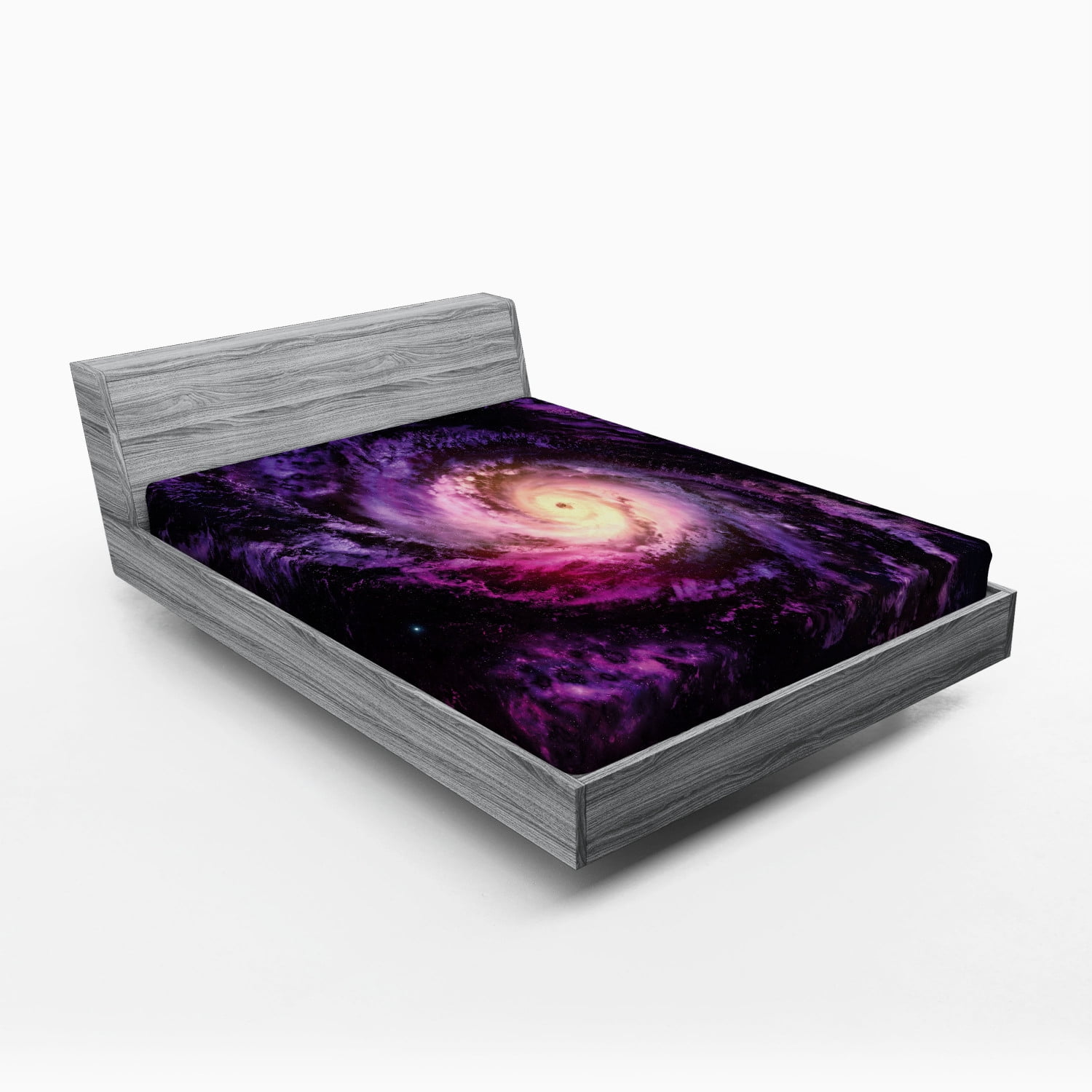 Ambesonne Galaxy Fitted Sheet, Cloudy Space Cosmos, Queen Size, Black ...