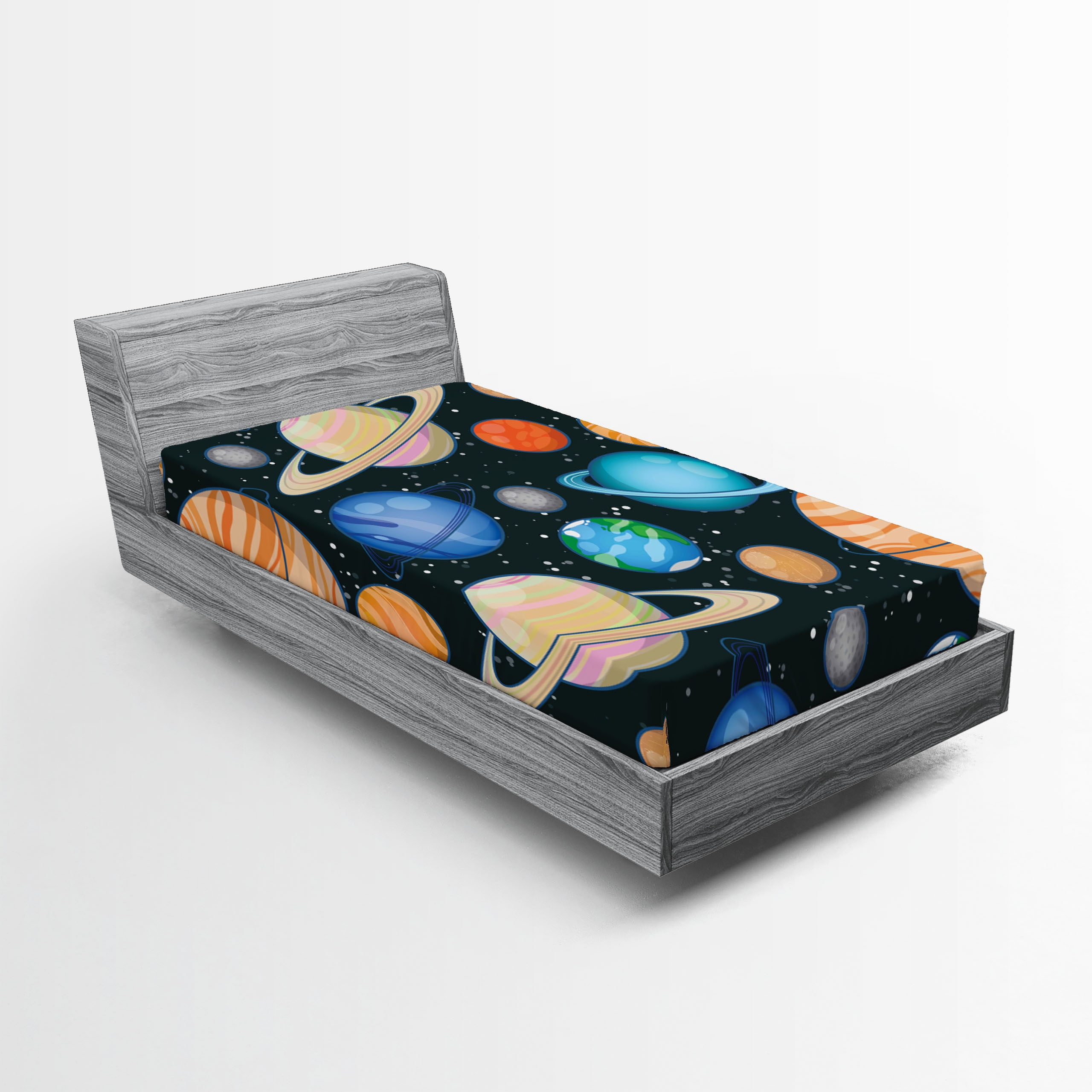 Galaxy Fitted Sheet, Galaxy Space Art Solar System Planets Mars Mercury ...