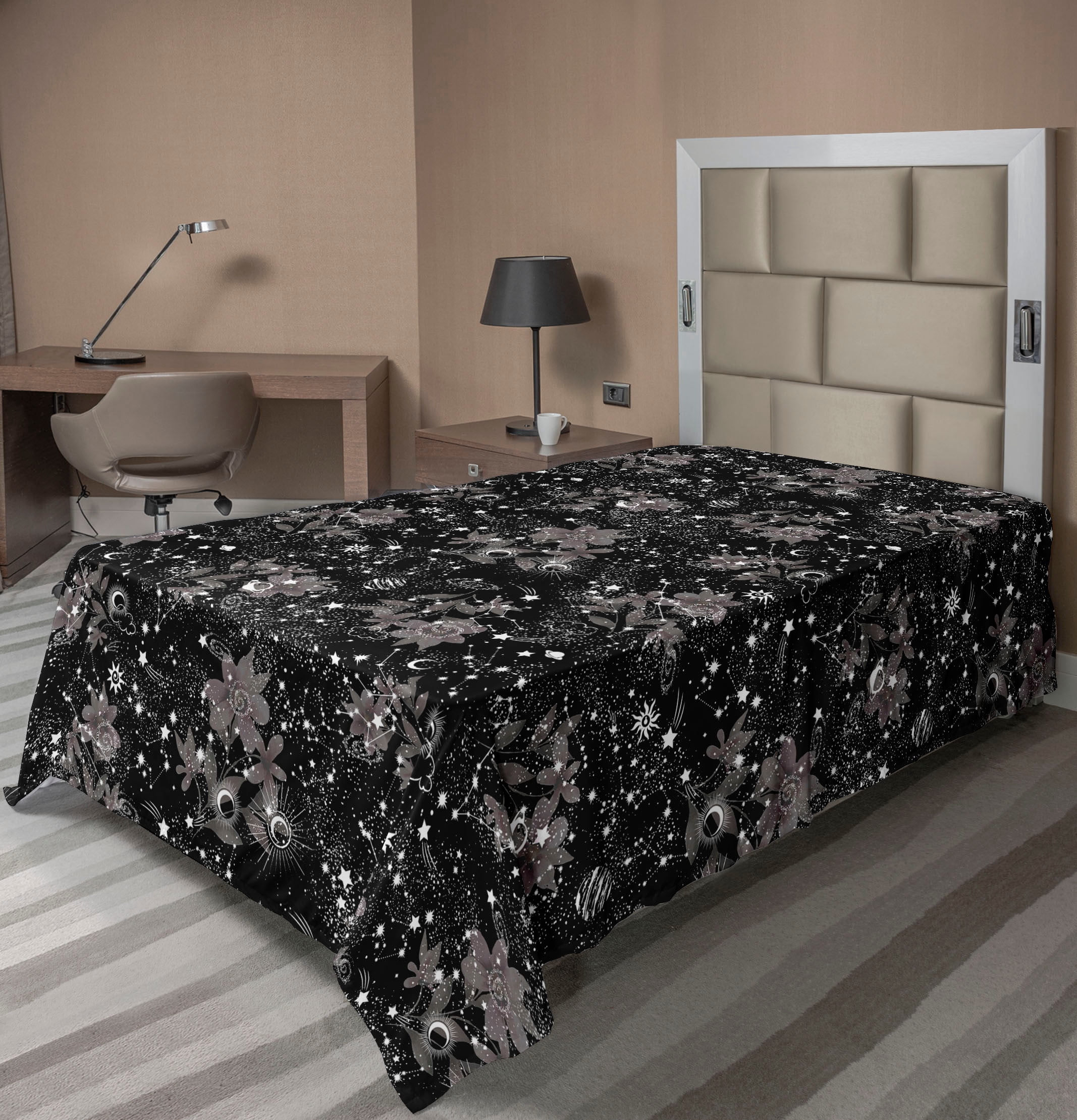 Galaxy Flat Sheet, Astro Art Inspired Roses and Outer Space Themed ...