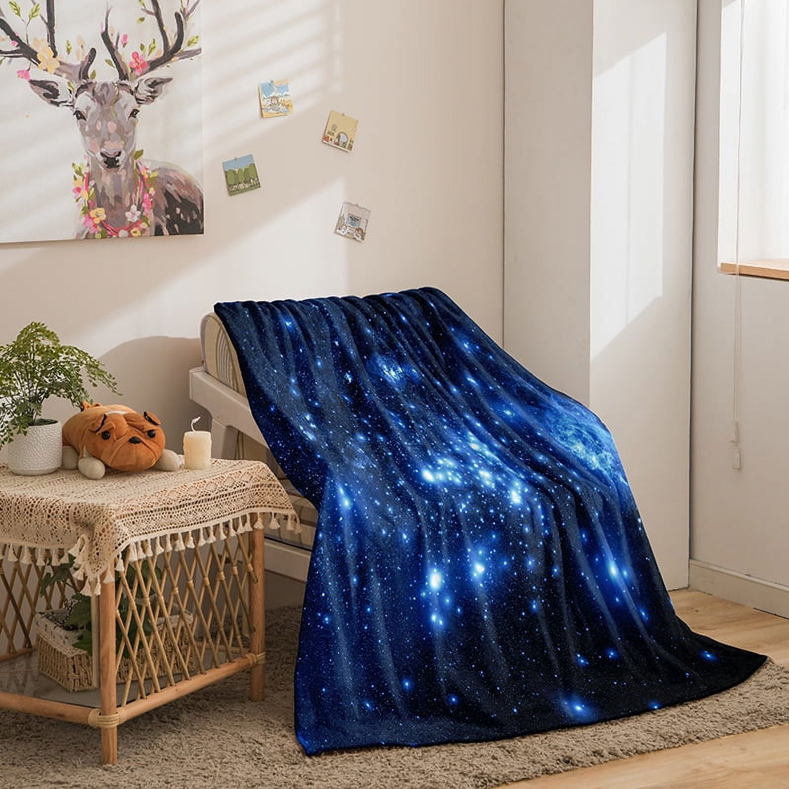 Galaxy Fleece Blanket Lightweight Warm Mystic Universe Flannel Blanket