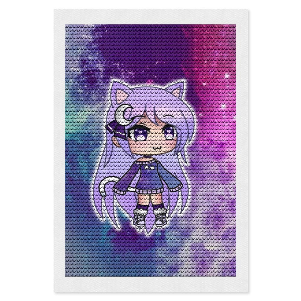 Galaxy Gacha Life Diamond Art Kits for Adults Kids,DIY 5D Round Full ...