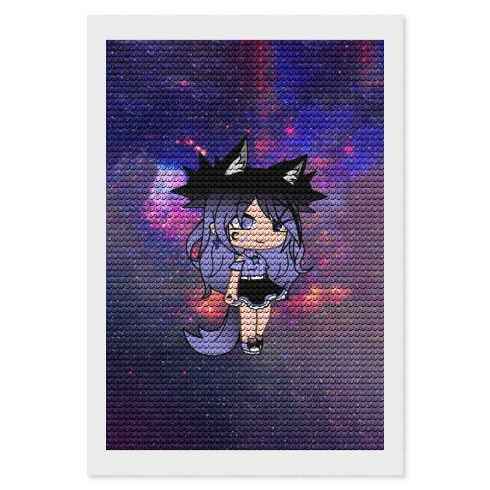 Galaxy Gacha Life Diamond Art Kits for Adults Kids,DIY 5D Round Full ...