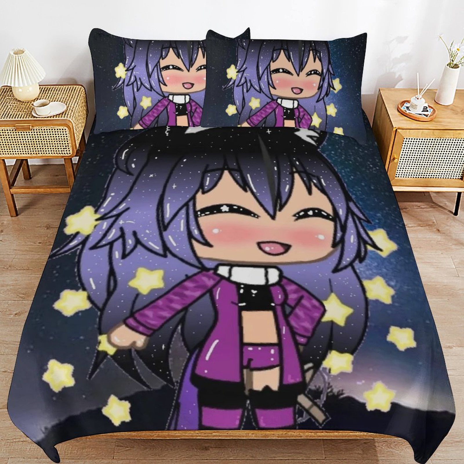 Galaxy Gacha Life Duvet Cover 3 Piece Bedding Set,Teen Comforter Cover ...