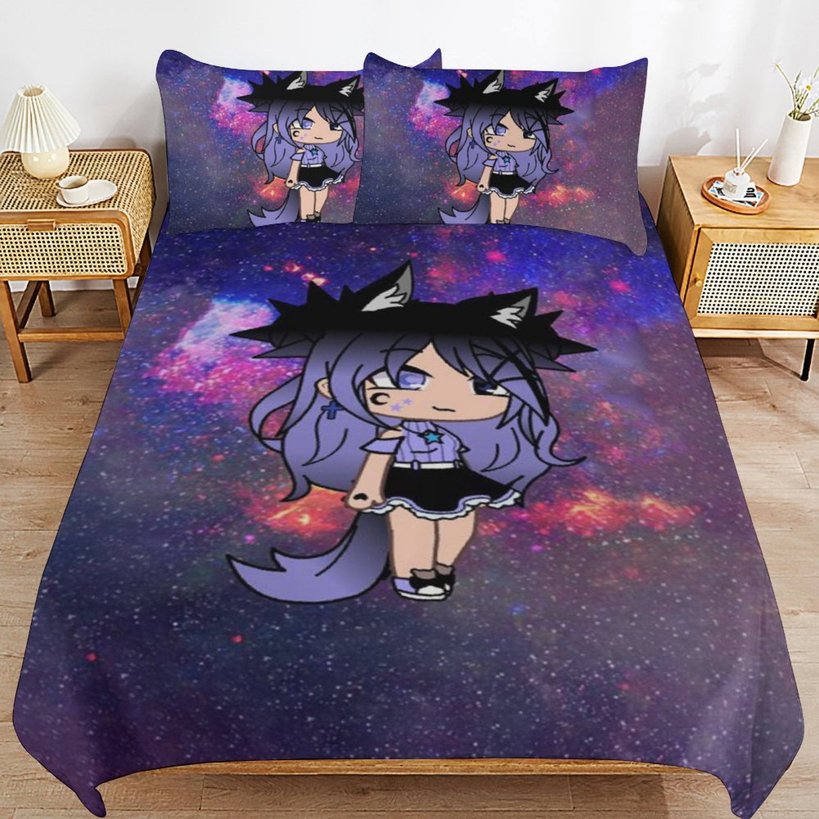 Galaxy Gacha Life Duvet Cover 3 Piece Bedding Set,Teen Comforter Cover ...