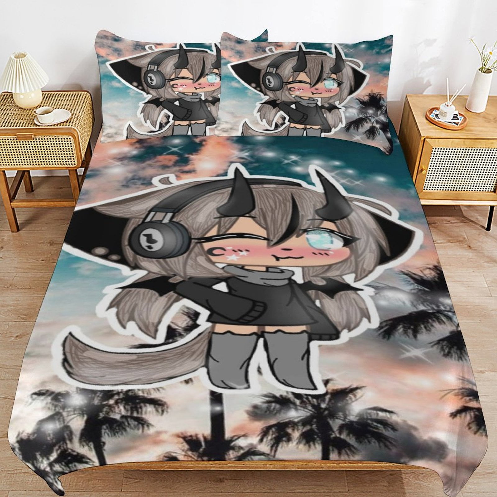 Galaxy Gacha Life Duvet Cover 3 Piece Bedding Set,Teen Comforter Cover ...