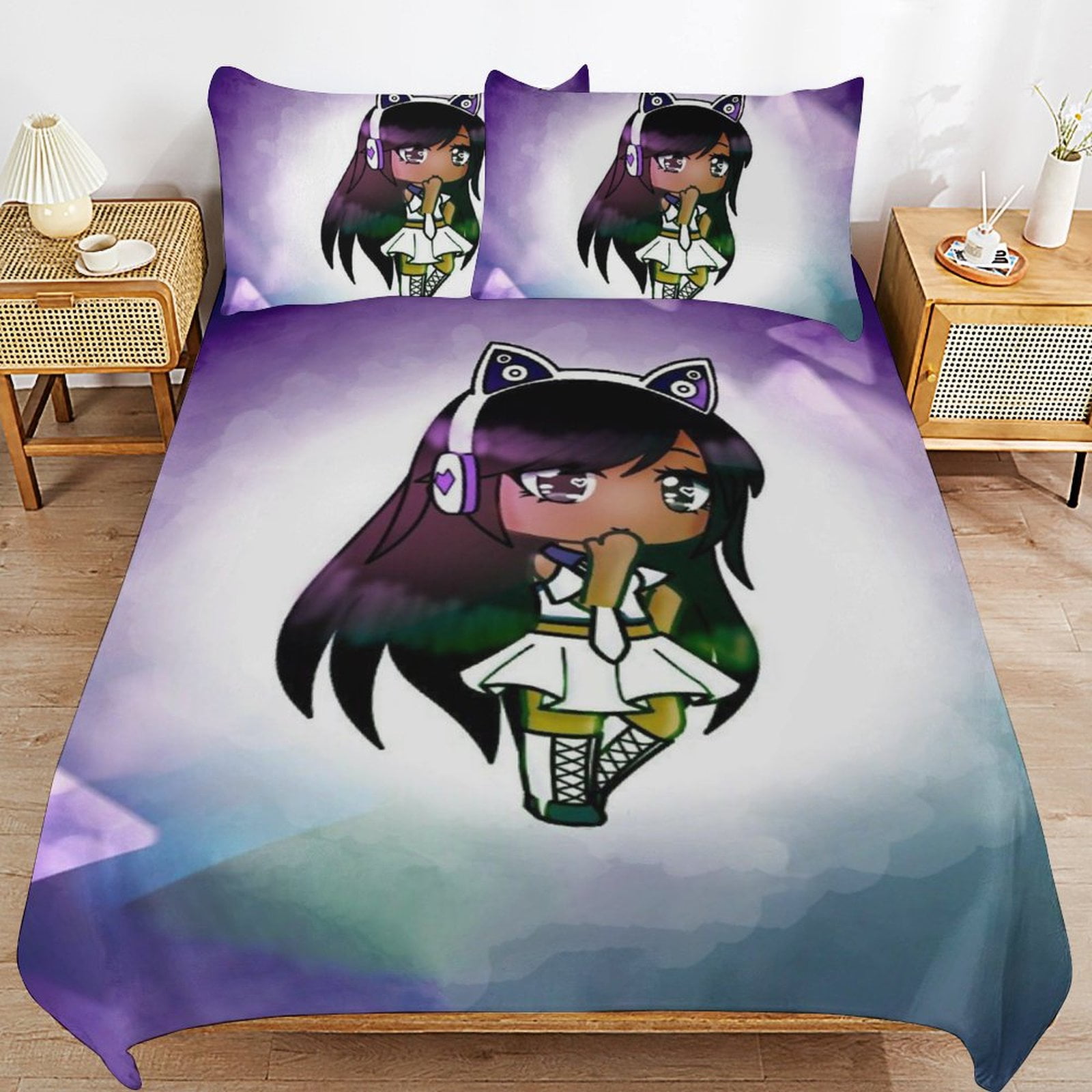 Galaxy Gacha Life Duvet Cover 3 Piece Bedding Set,Teen Comforter Cover ...