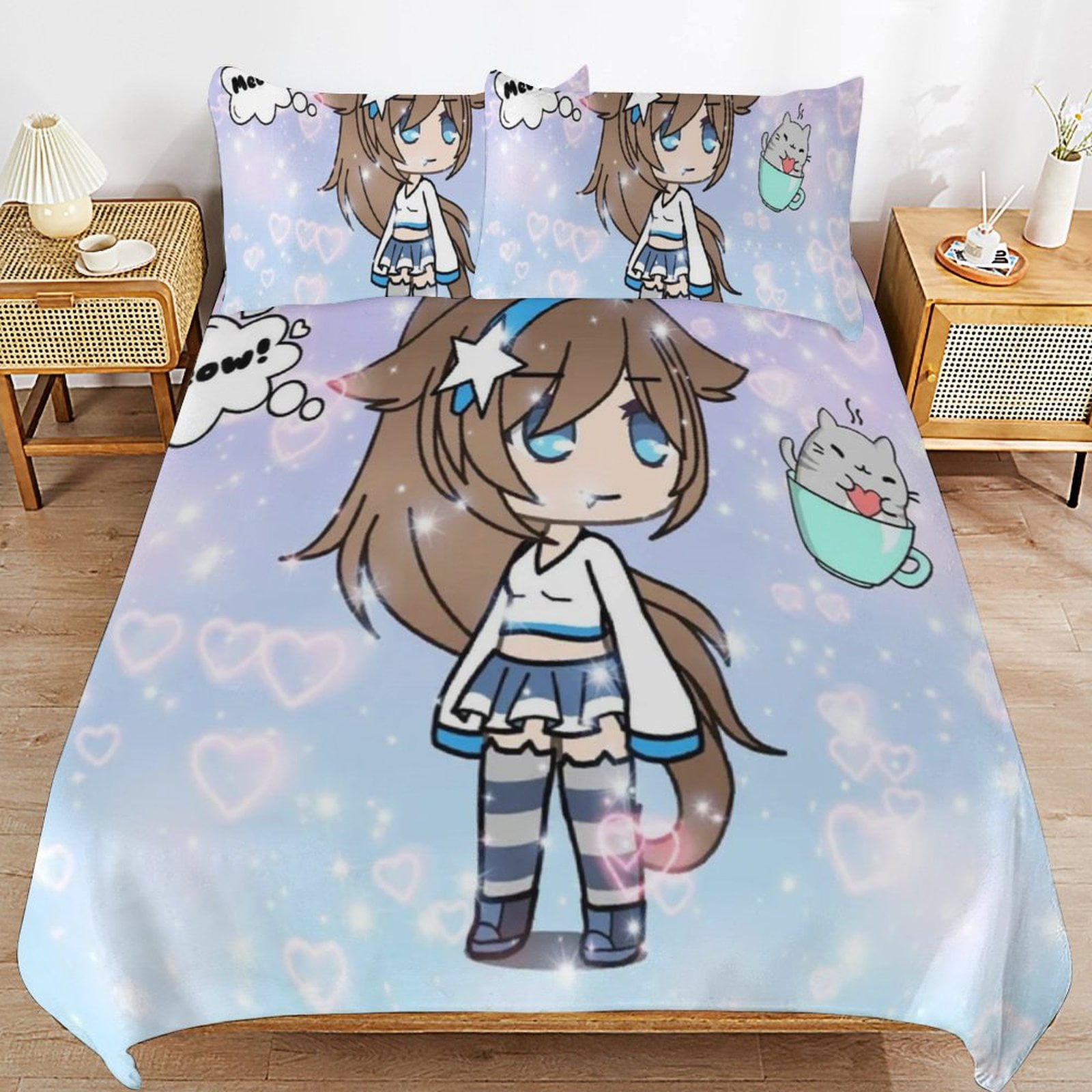 Galaxy Gacha Life Duvet Cover 3 Piece Bedding Set,Teen Comforter Cover ...