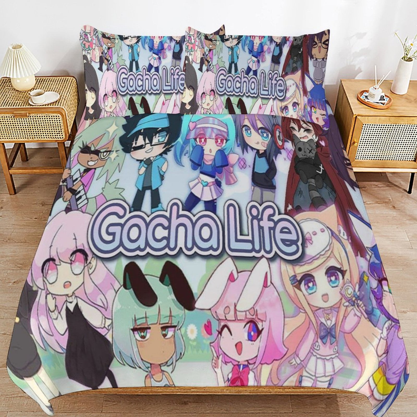 Galaxy Gacha Life Duvet Cover 3 Piece Bedding Set,Teen Comforter Cover ...