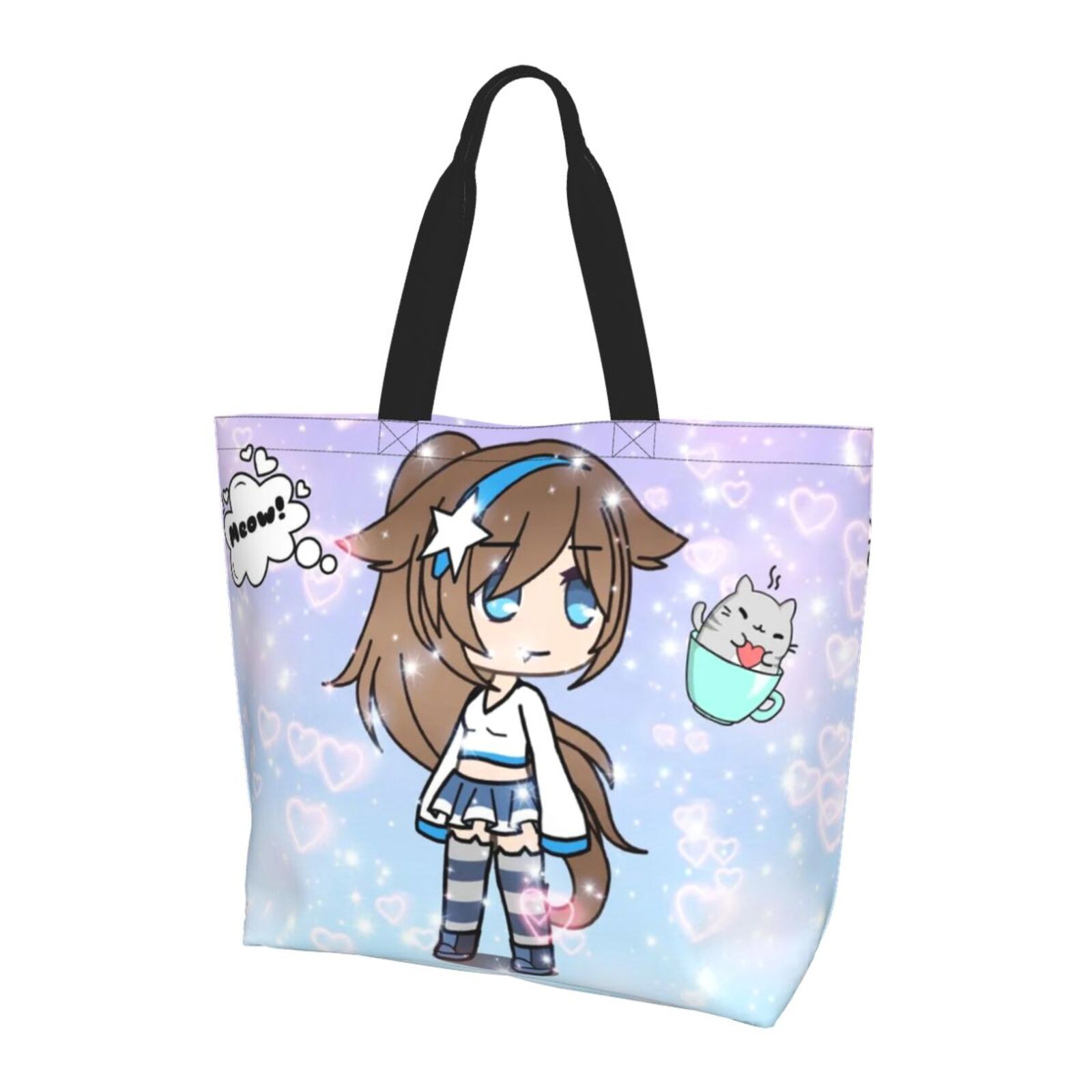 Galaxy Gacha Life Tote Bag For Women Cute Beach Bag Portable Handbag ...