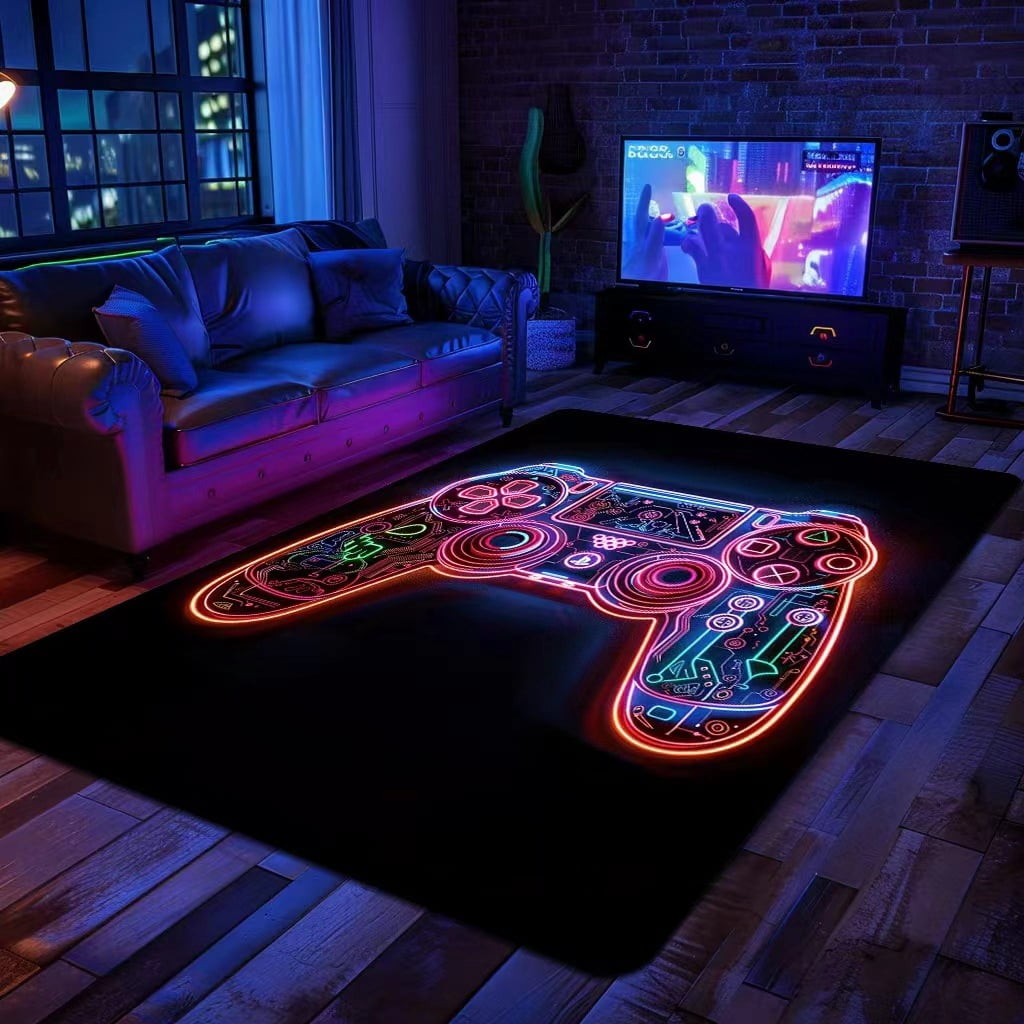 Galaxy Game Controller Area Rug, Non-Slip Gamer Carpet for Bedroom ...