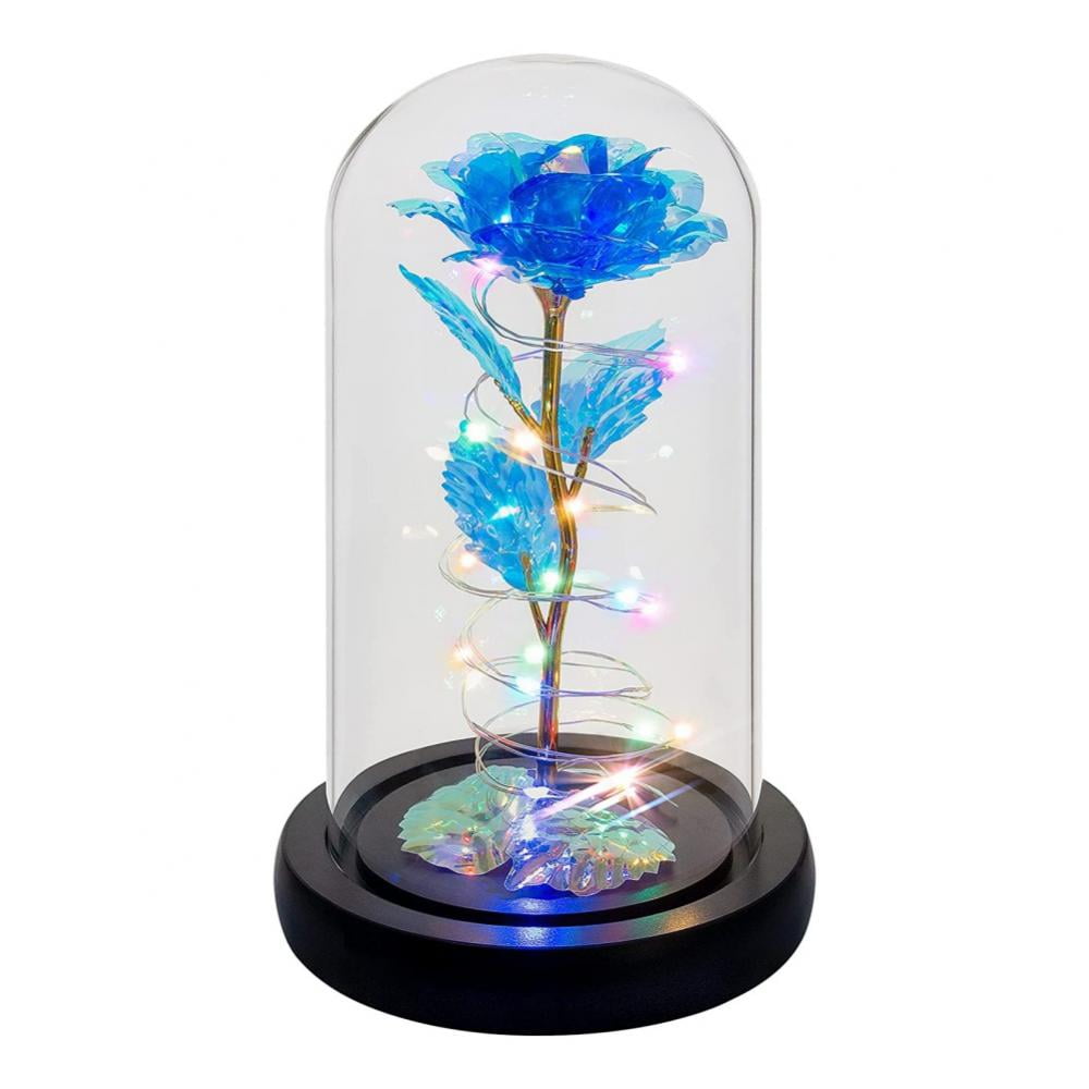 Galaxy Glass Rose Flower T For Mom Light Up Forever Eternal Rose In Glass Dome For Mom