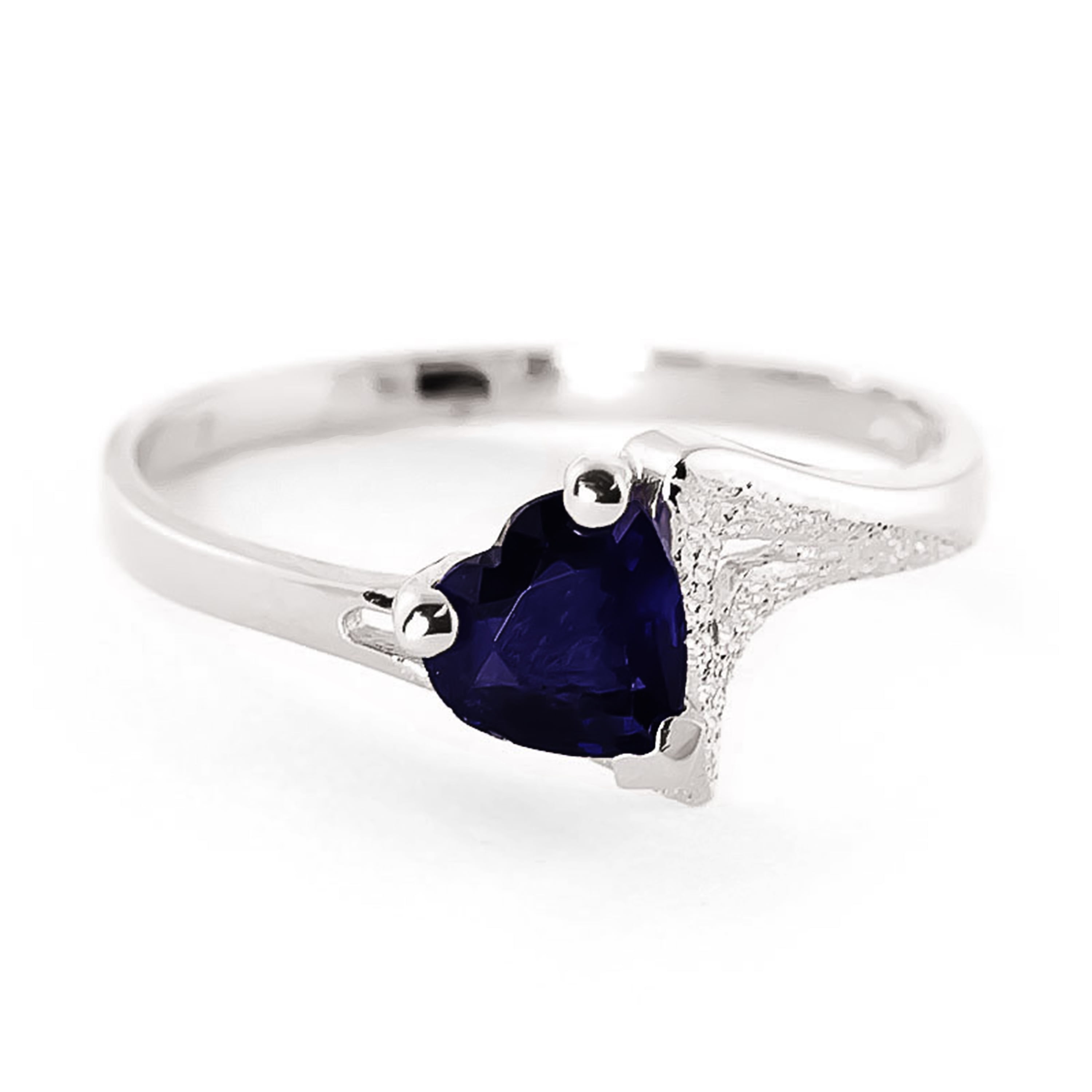 Galaxy Gold 14K Solid Gold Natural Sapphire Heart-Shaped Ring for Women ...