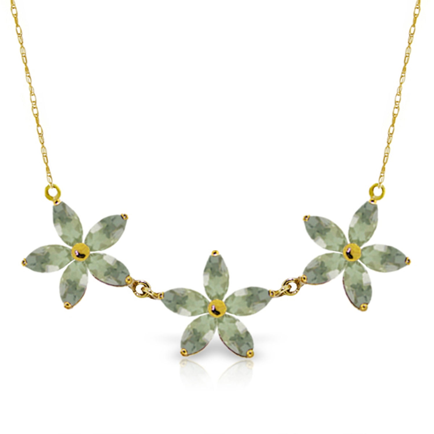 Galaxy Gold 14k 22" Yellow Gold Lei Green Amethyst Necklace - Walmart.com