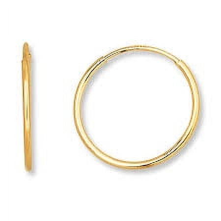 Galaxy Gold 14k Solid Yellow Gold Endless Loop Hoop Timeless Earrings 2 ...