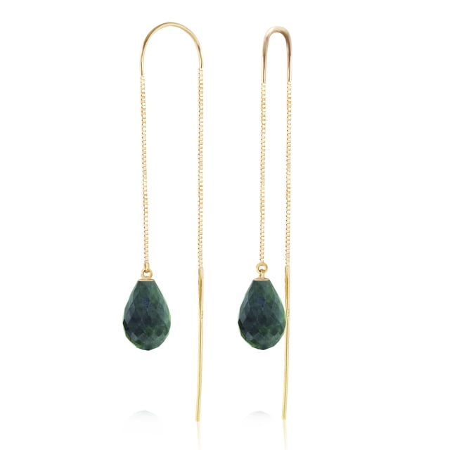 Galaxy Gold Genuine 14k Solid YELLOW Gold Threaded Dangle Earrings with ...