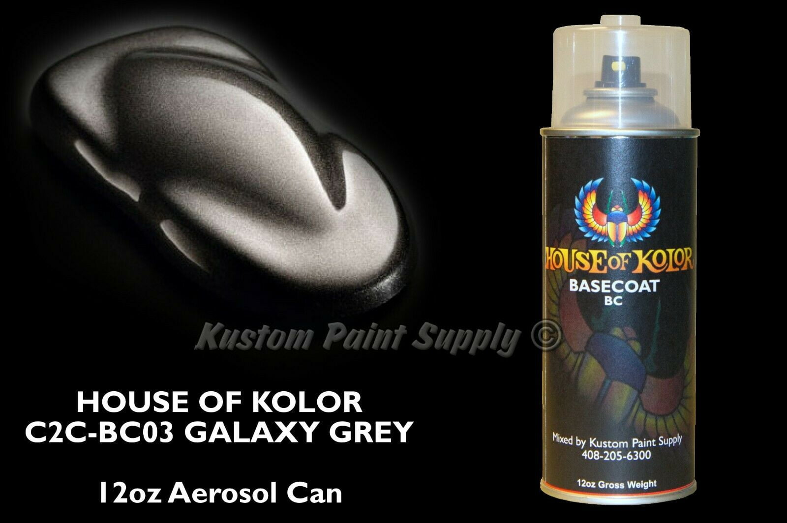Galaxy Gray Basecoat BC03 House of Kolor 12oz Aerosol Can Metallic ...