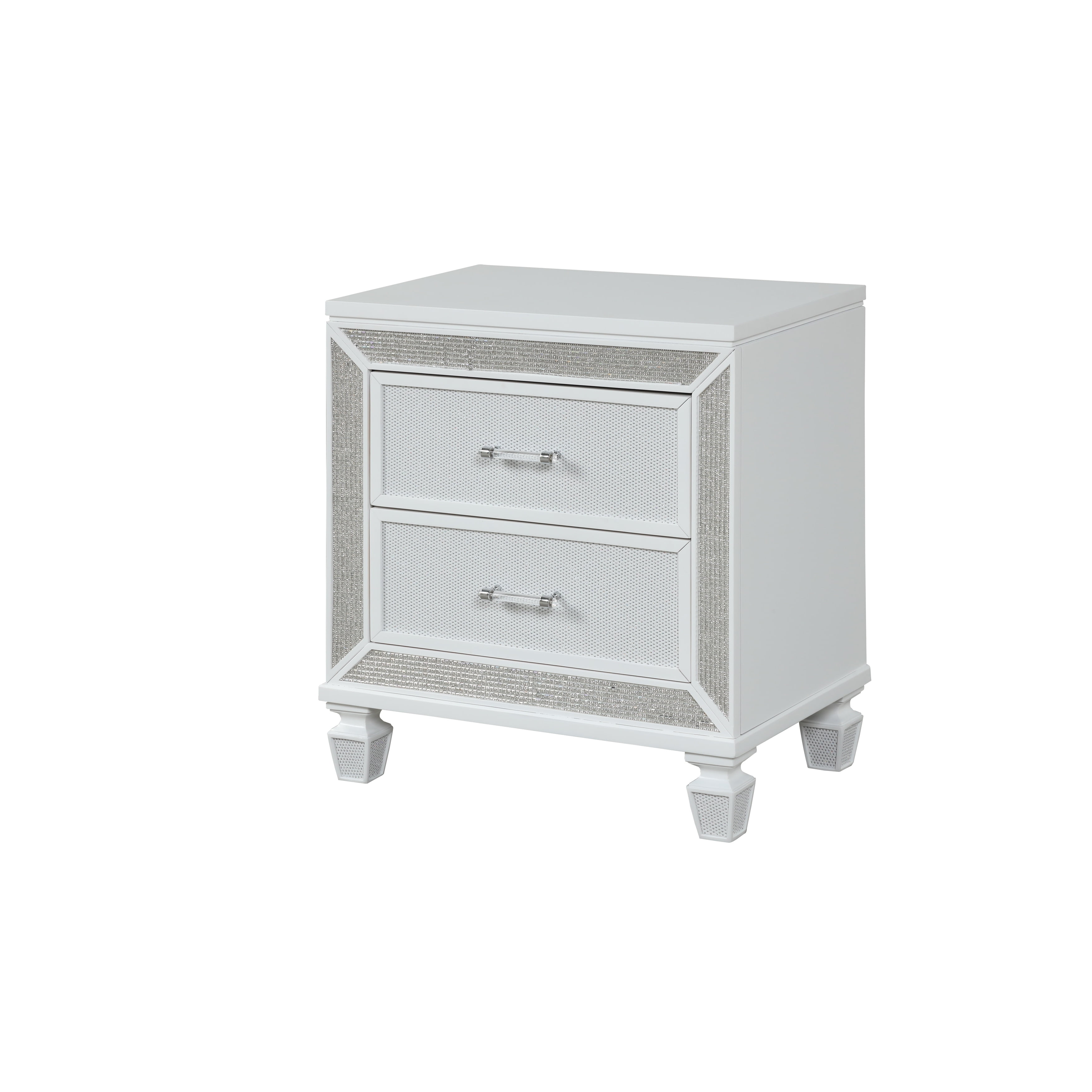 Galaxy Home Furnishings 2-Drawer Nightstand, Crystal Modern Style ...