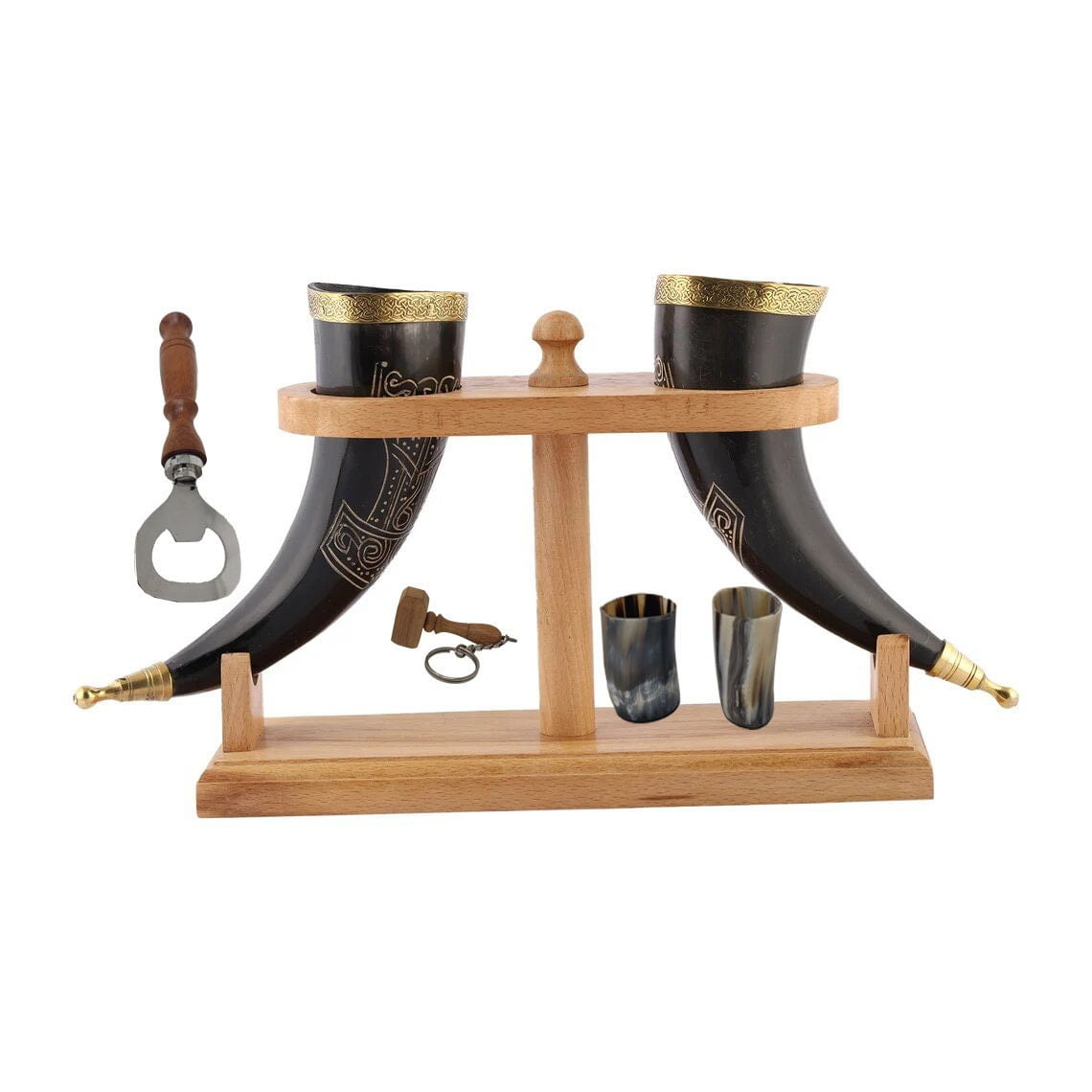 Galaxy Indiacraft Viking Horn Tankard Set | 100% Leak-Free Ale, Mead ...