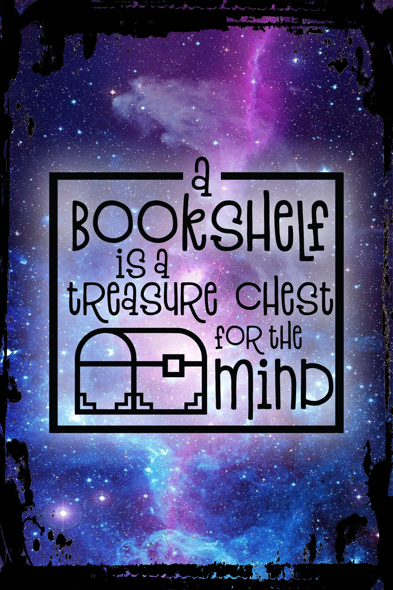 Galaxy Inspirational Wall Art A bookshelf is a treasure chest for the ...