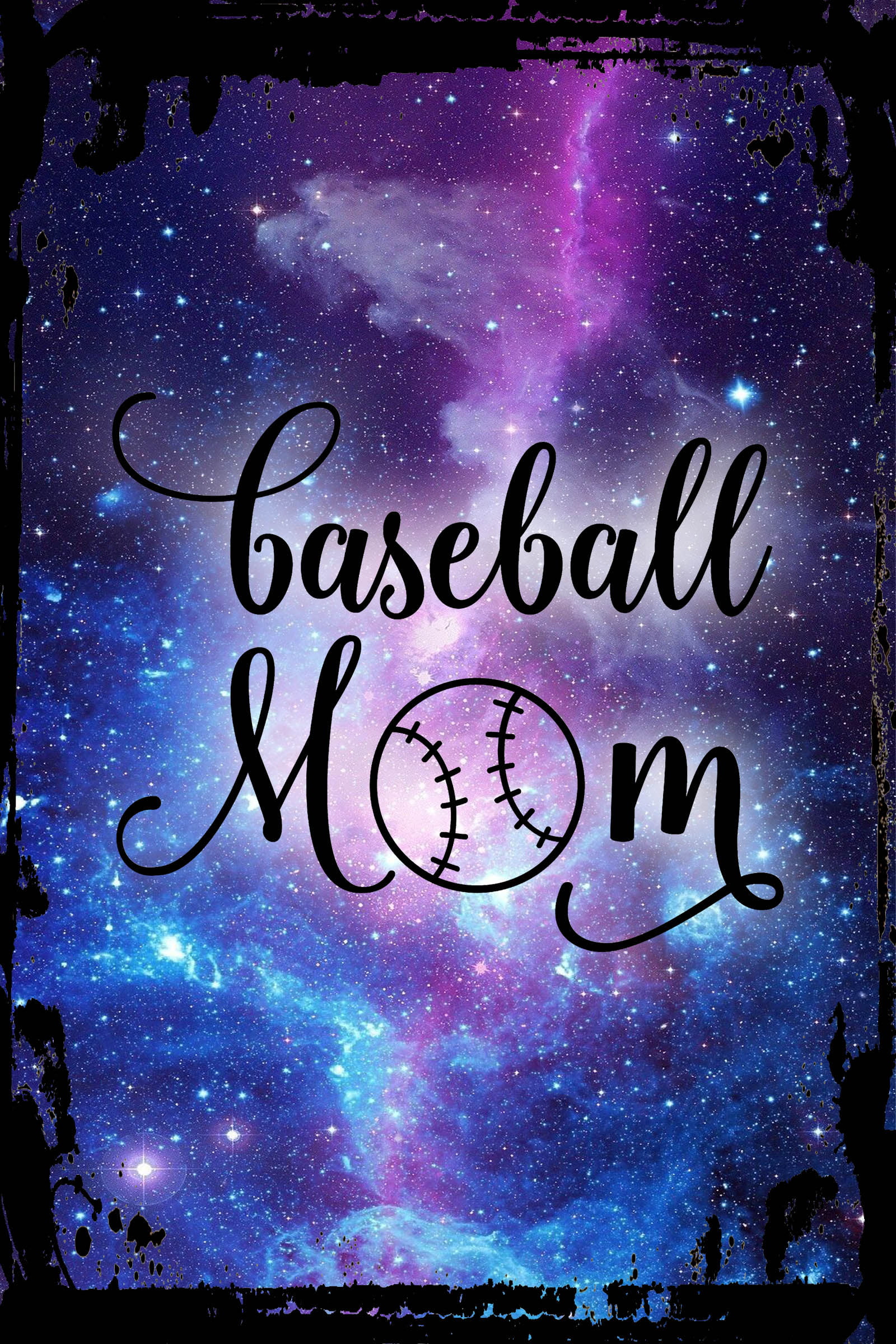 Galaxy Inspirational Wall Art Baseball mom cursive sports love support ...