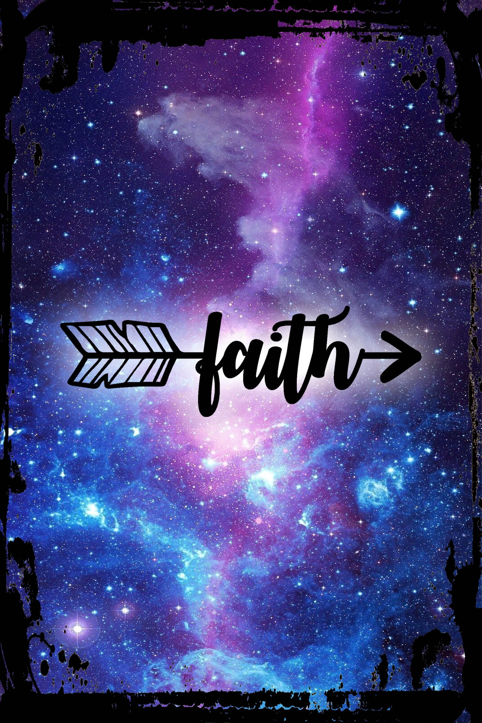 Galaxy Inspirational Wall Art Faith Arrow Jesus Christian Bible God Cute Font Tin Metal Wall Art ...