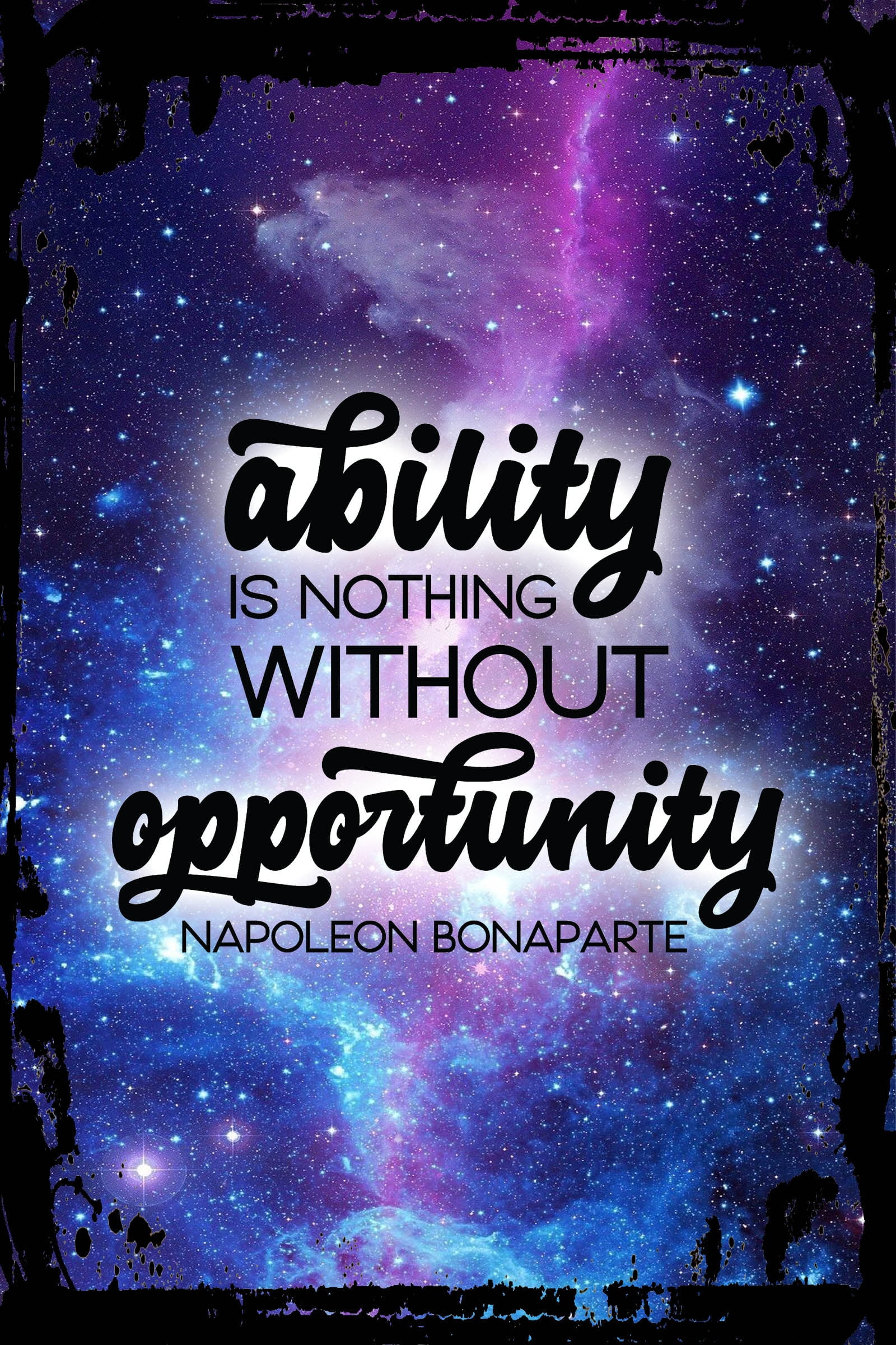 Galaxy Inspirational Wall Art Flat Canvas Wall Art Print Ability is ...