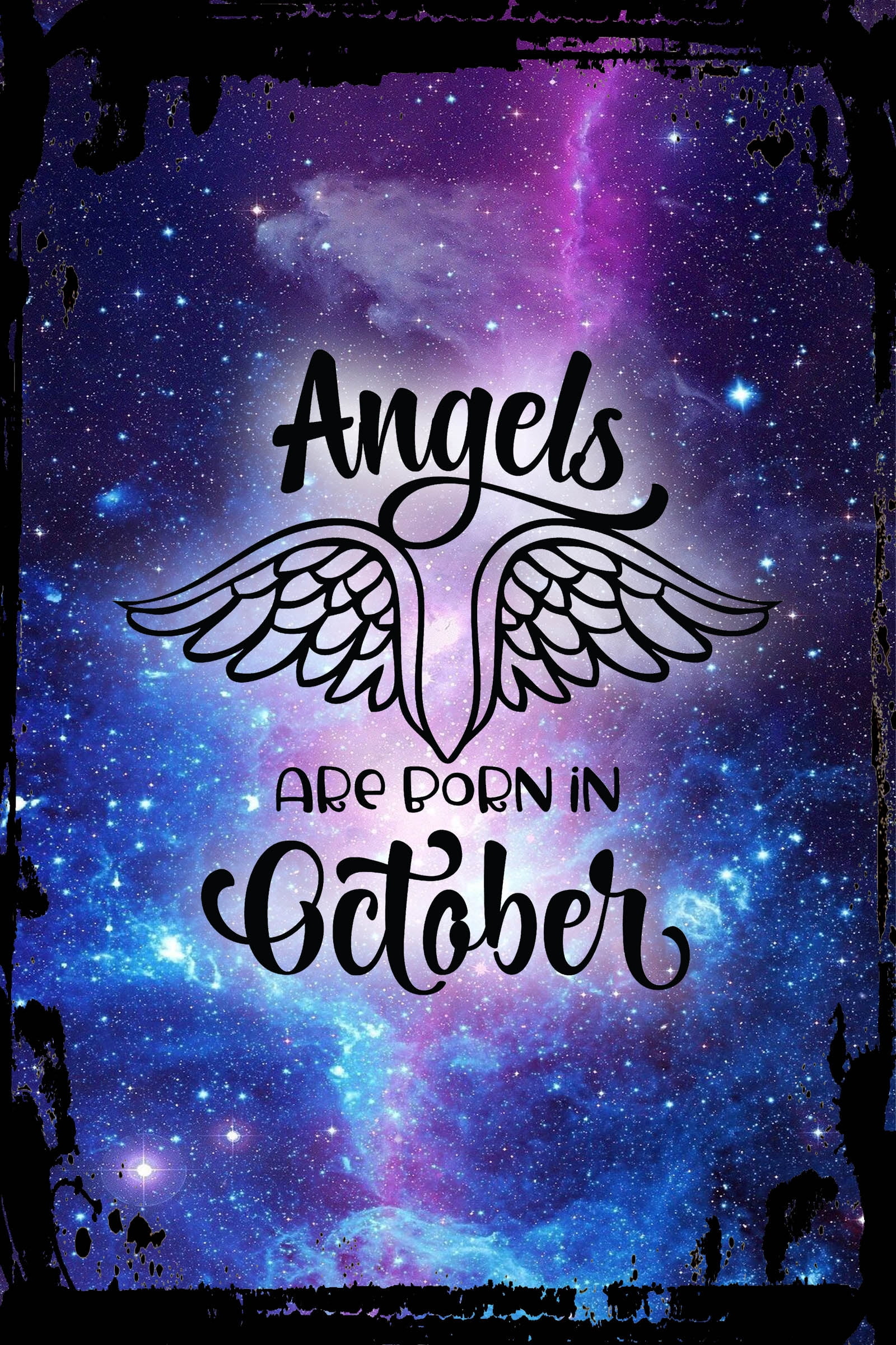 Galaxy Inspirational Wall Art Flat Canvas Wall Art Print Angels are ...