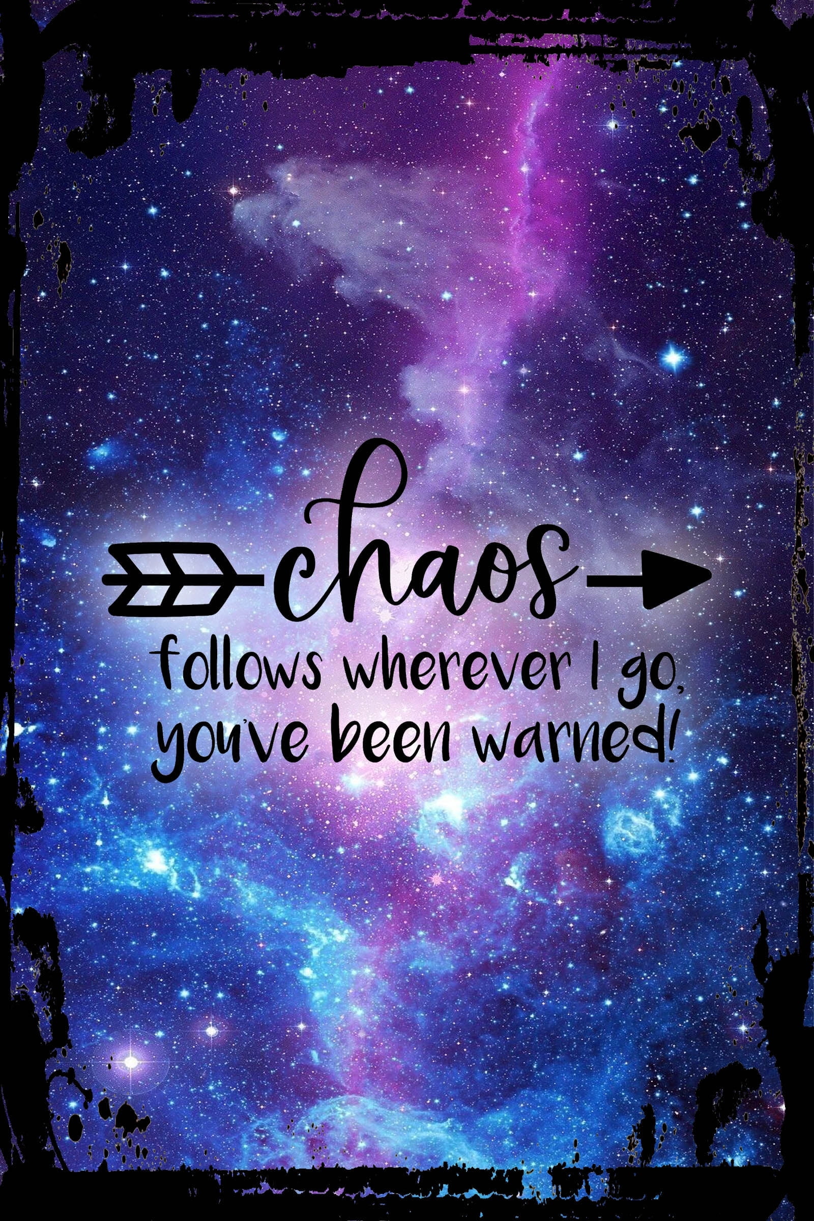 Galaxy Inspirational Wall Art Flat Canvas Wall Art Print Chaos Follows ...