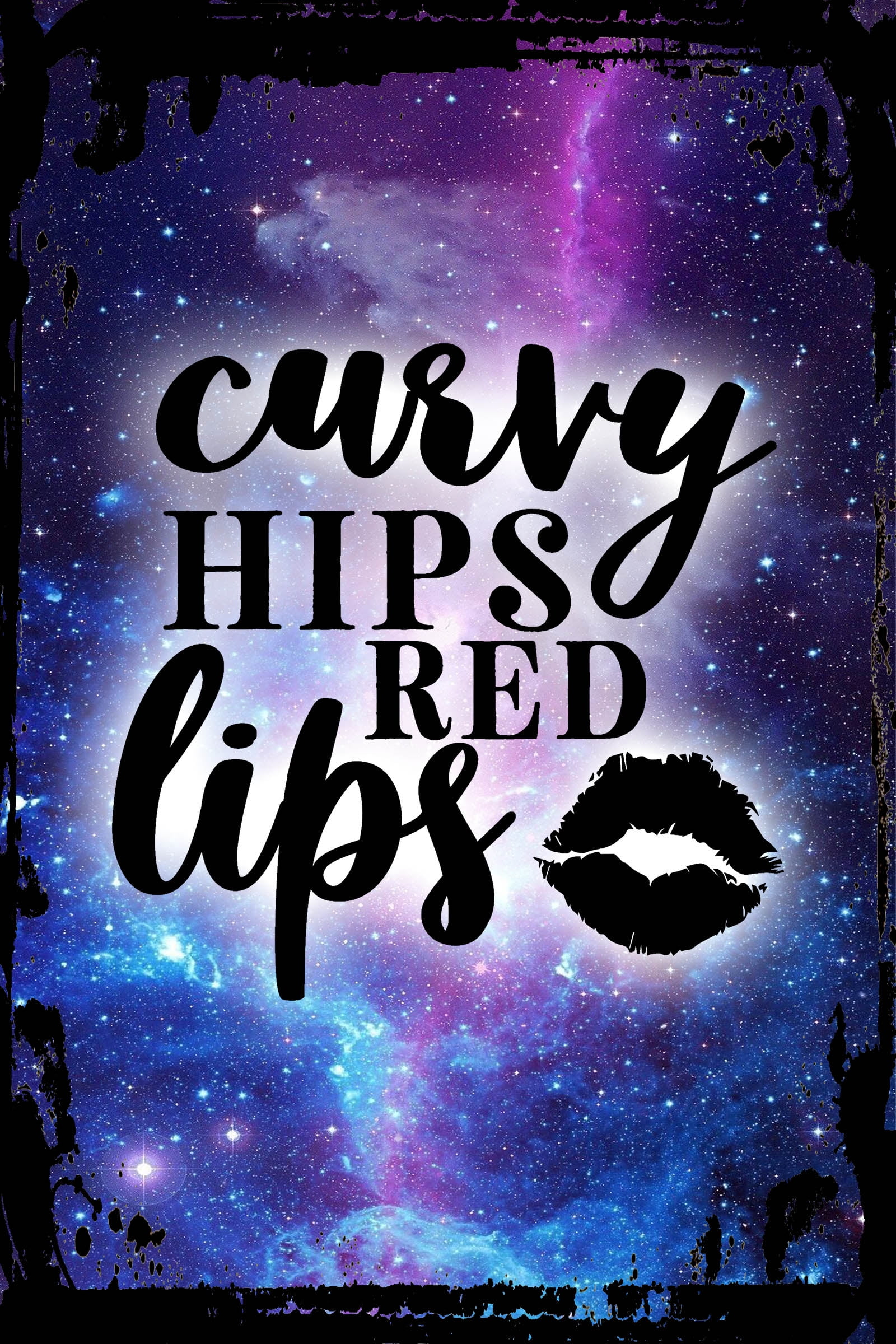 Galaxy Inspirational Wall Art Flat Canvas Wall Art Print Curvy Hips Red ...