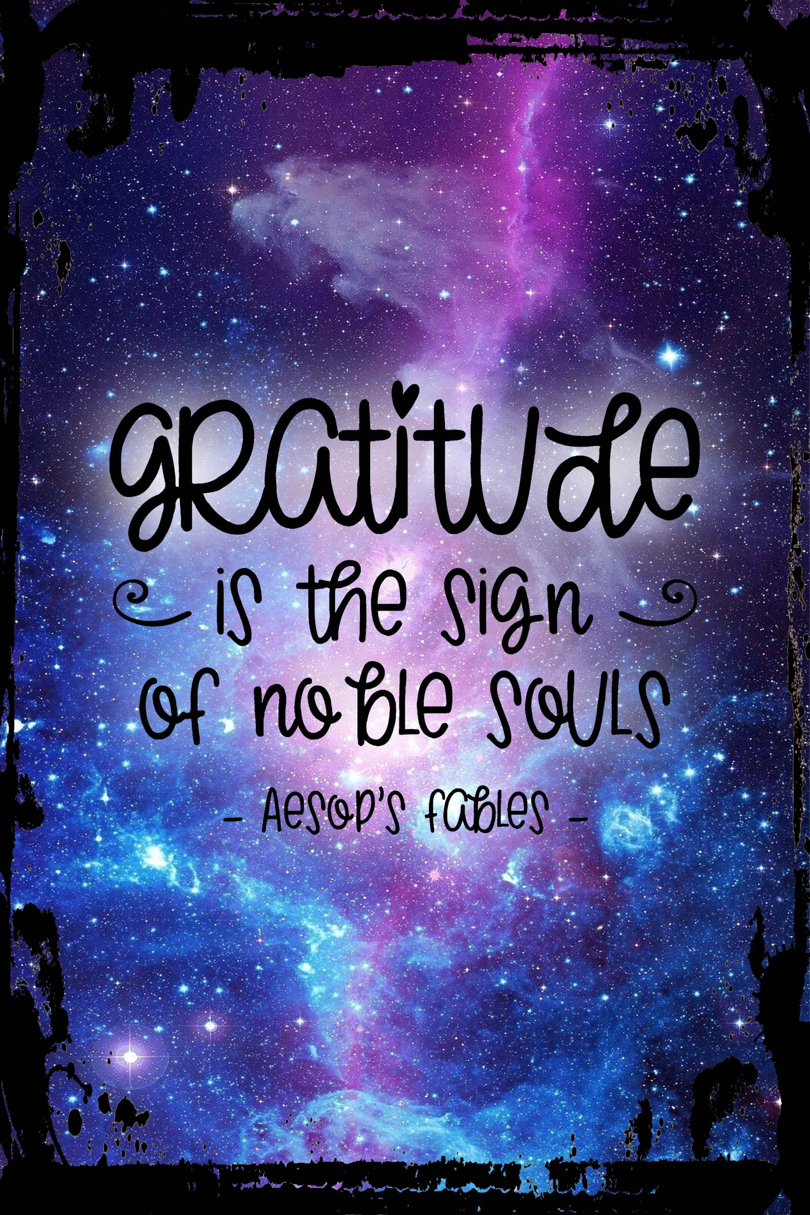 Galaxy Inspirational Wall Art Flat Canvas Wall Art Print Gratitude is ...