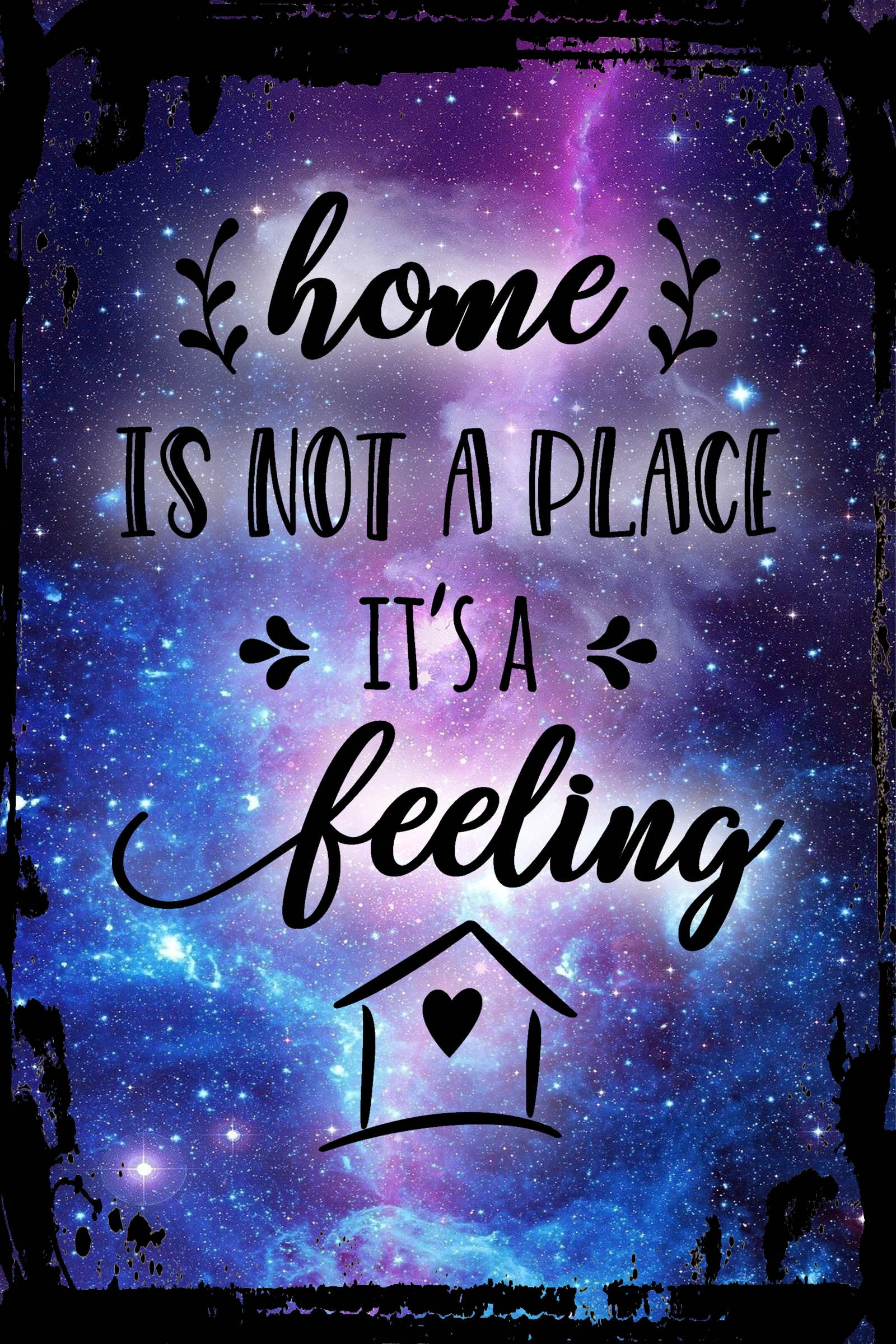 Galaxy Inspirational Wall Art Flat Canvas Wall Art Print Home Is Not A ...