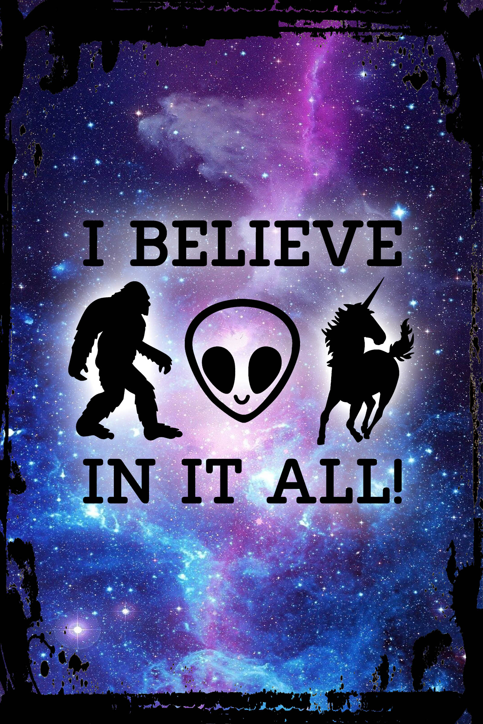 Galaxy Inspirational Wall Art Flat Canvas Wall Art Print I believe in ...